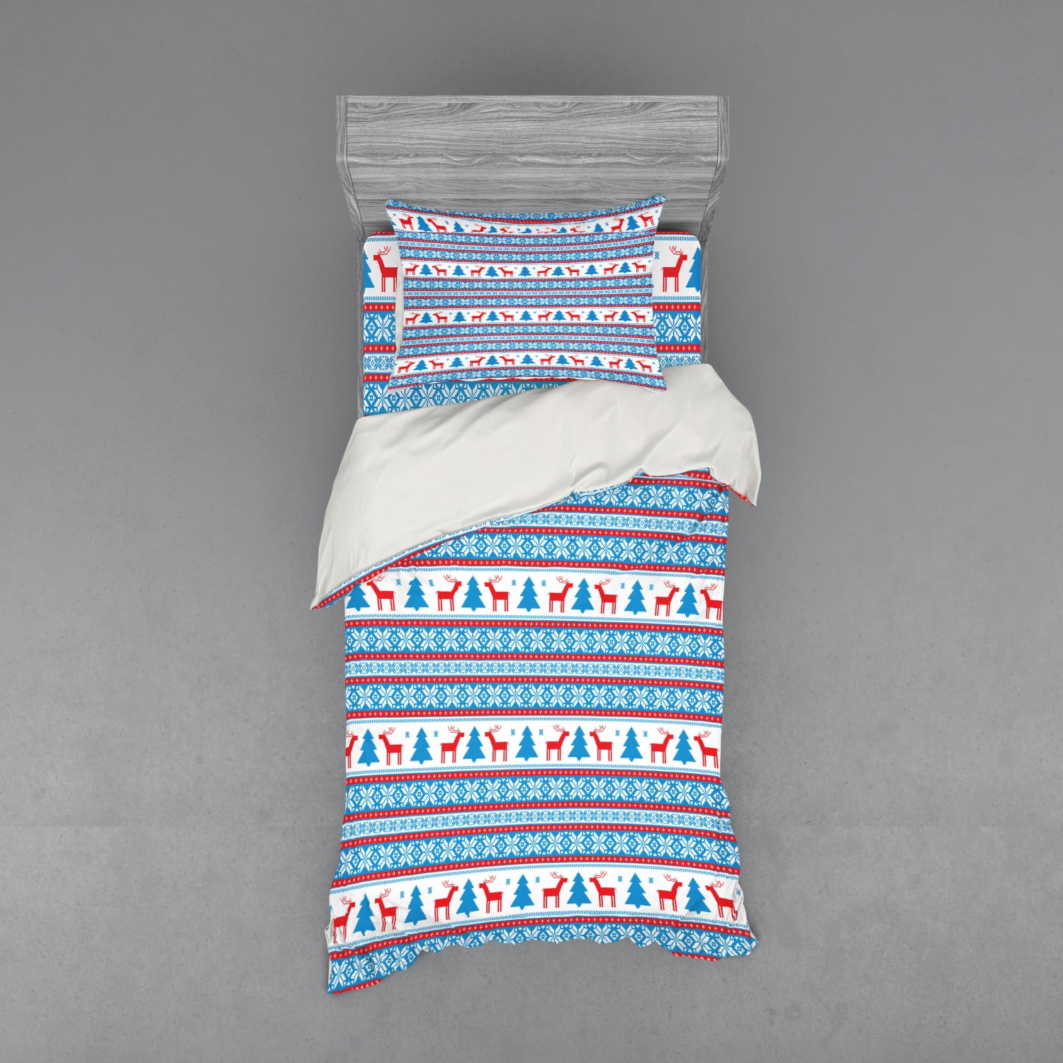 Ambesonne Christmas Bedding Set 3 Pcs, Folk Knit Style Art, Twin XL ...