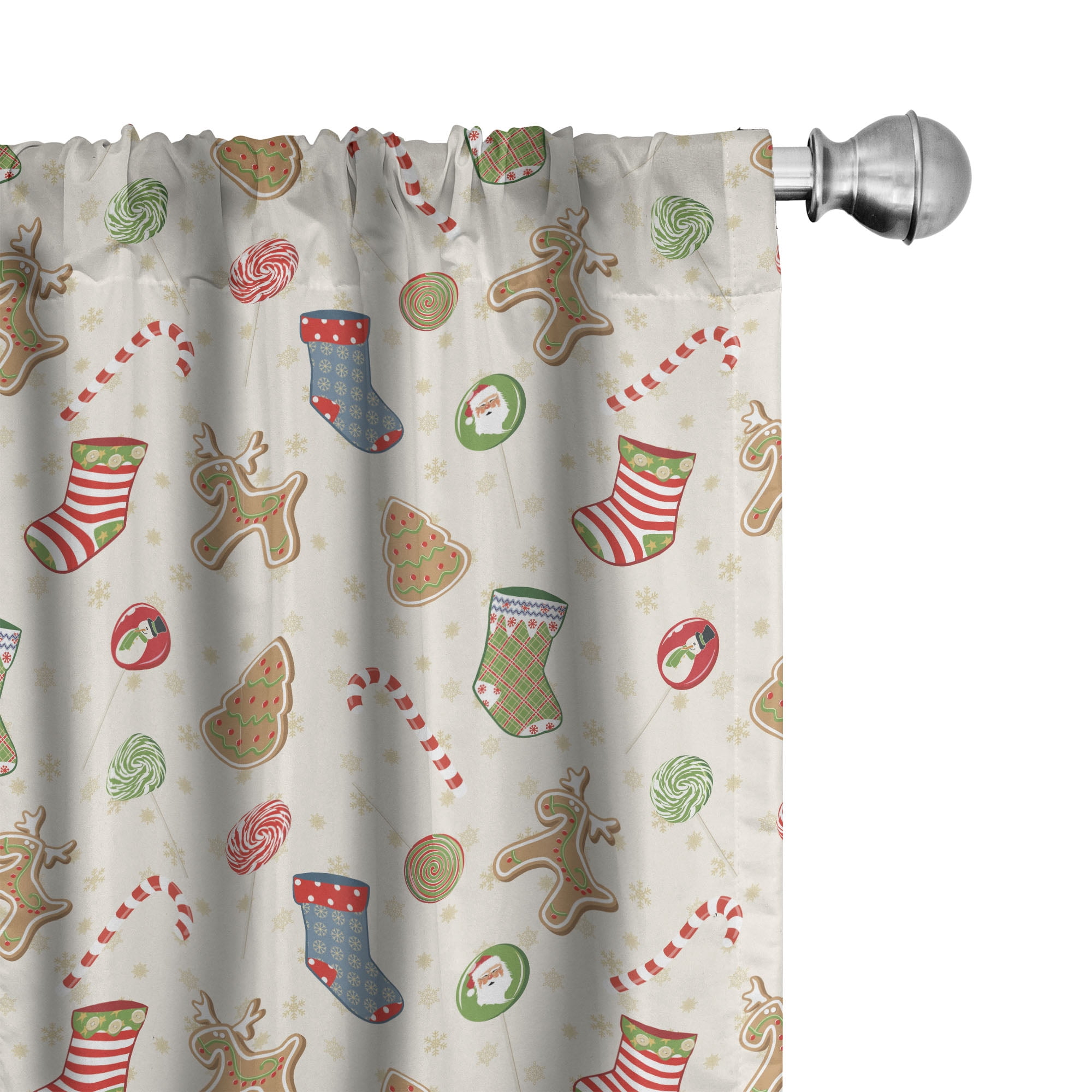 Ambesonne Christmas Curtains, Traditional Sweets, Pair of 28"x95 ...