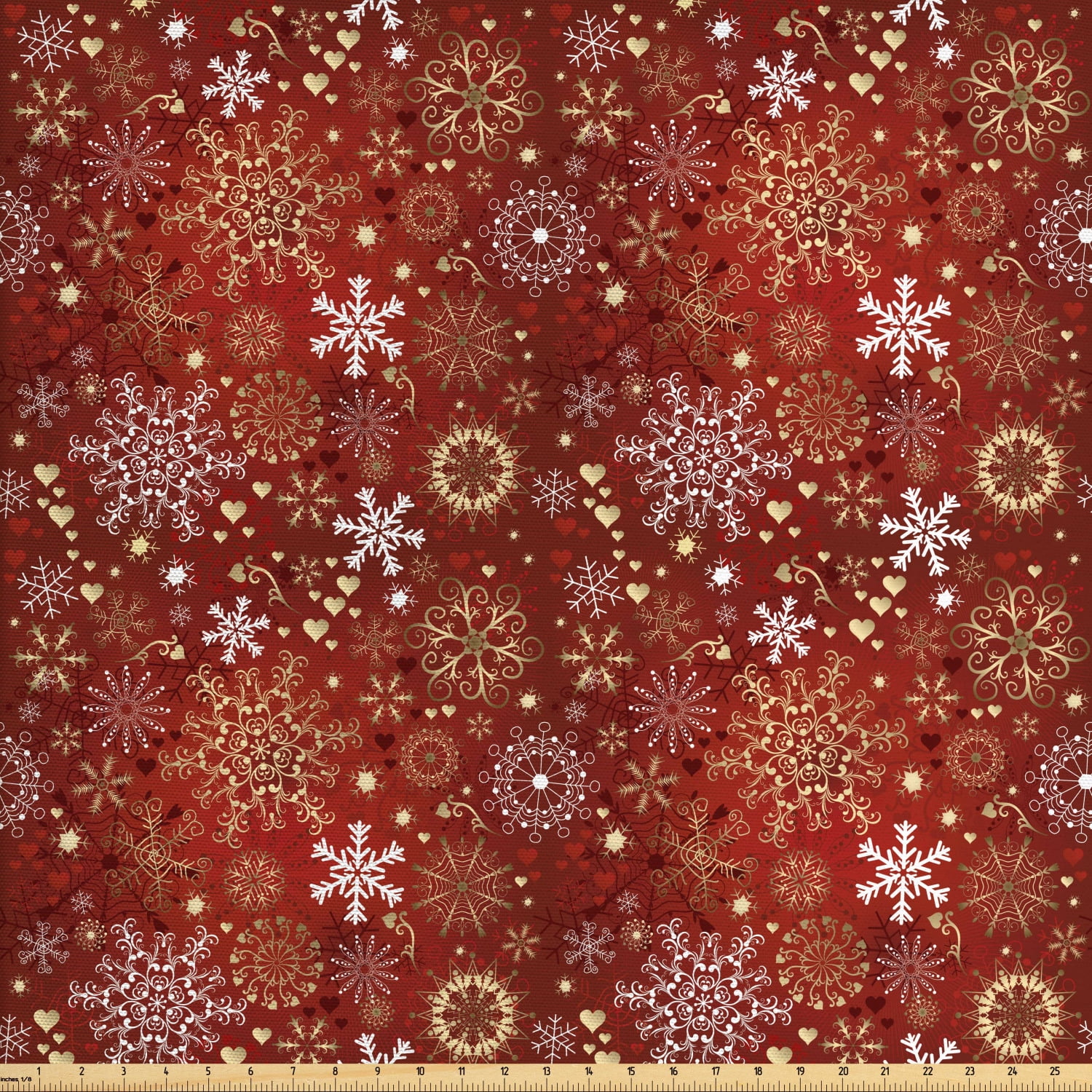 Ambesonne Christmas Fabric by the Yard Upholstery, Snowflakes, 3 Yards ...