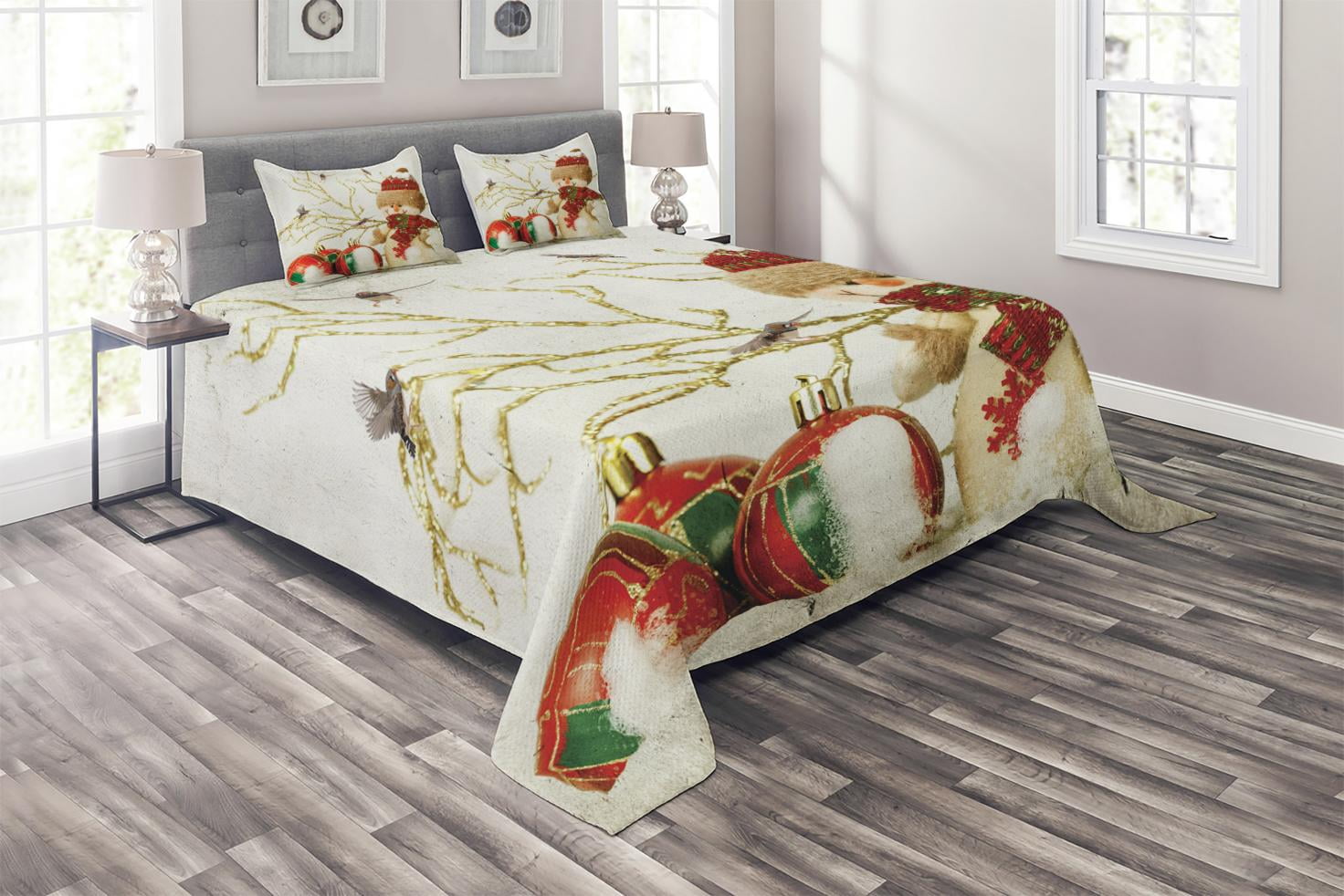 Ambesonne Christmas Quilted Coverlet 3 Pcs, Colorful Jolly Times, King ...