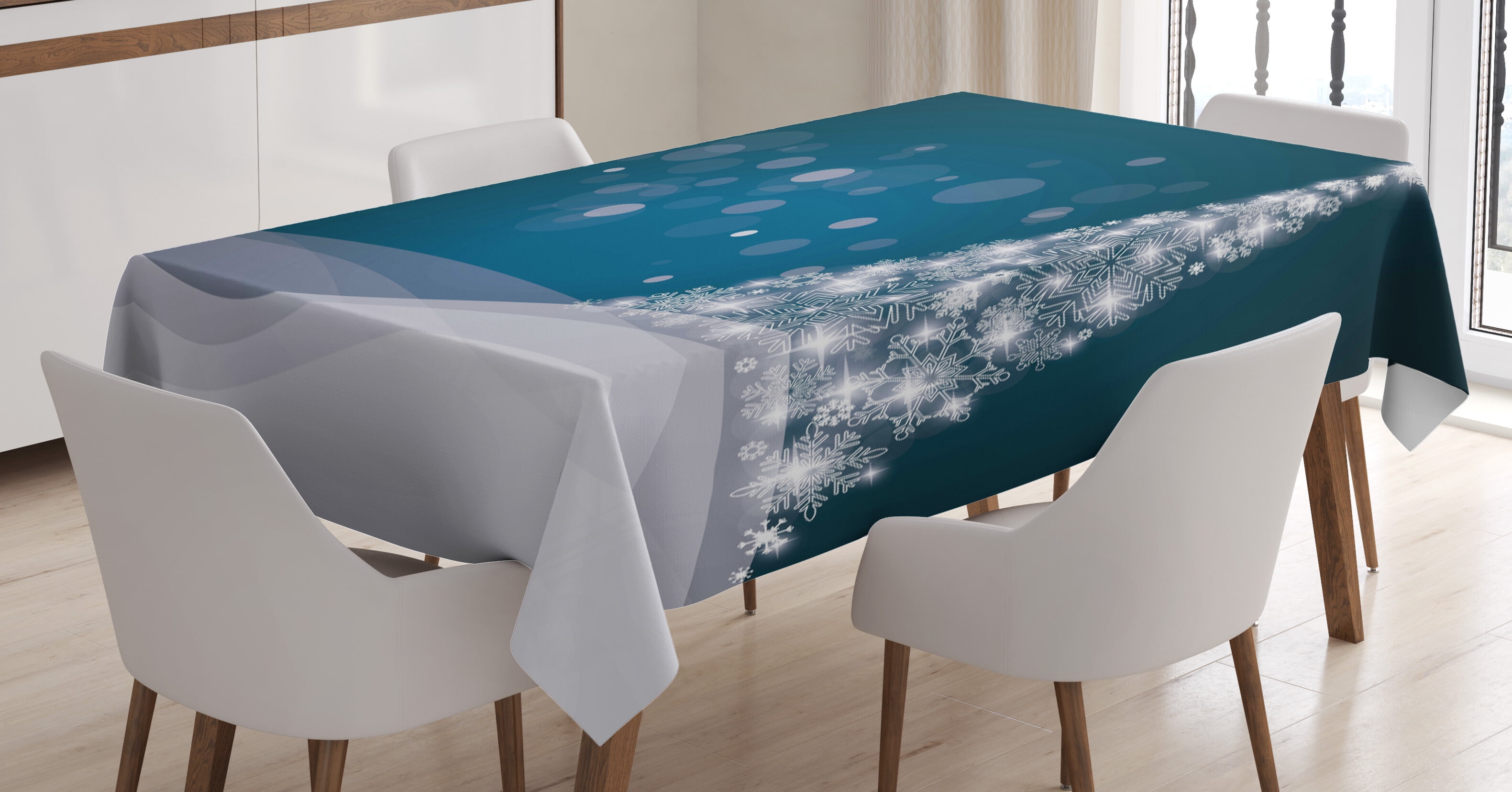 Ambesonne Christmas Tablecloth Rectangular Table Cover, Fantasy Xmas ...