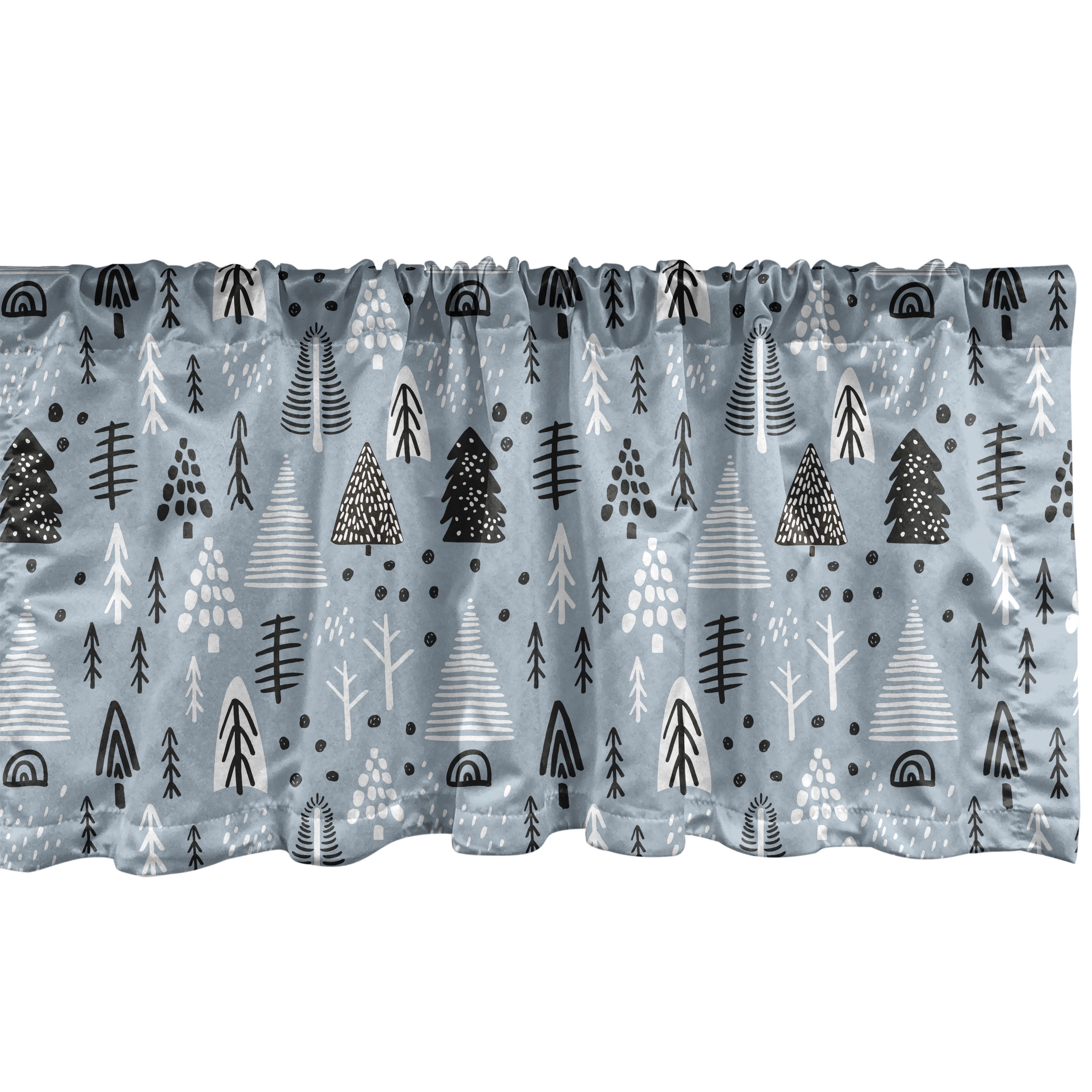 Ambesonne Christmas Tree Window Valance, Funny Cartoon Theme, 54" X 18 ...