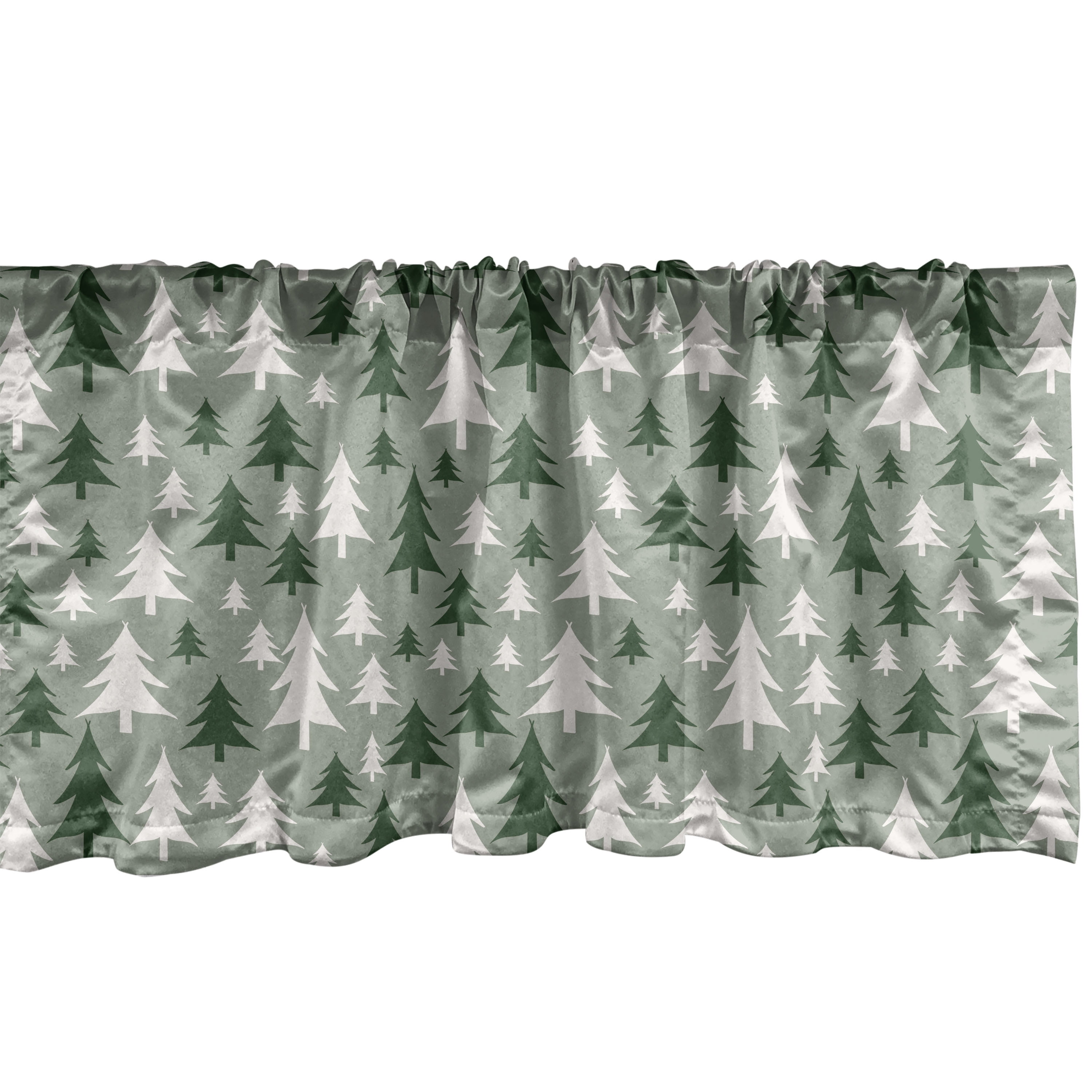 Ambesonne Christmas Window Valance, Repetitive Pine Trees, 54" X 12 ...