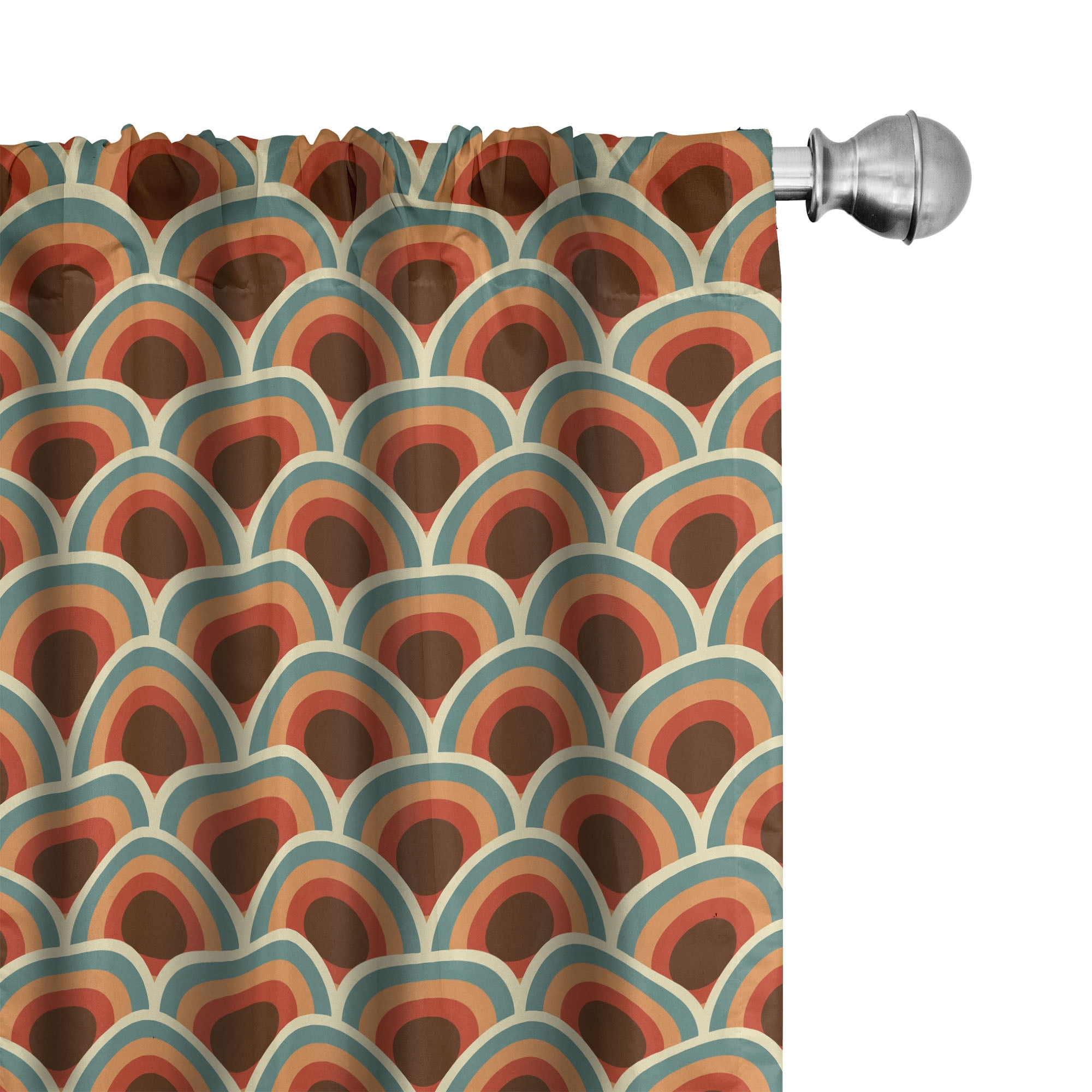 Ambesonne Circle Curtains, Curvy Waved Old Spots, Pair of 28"x95 ...