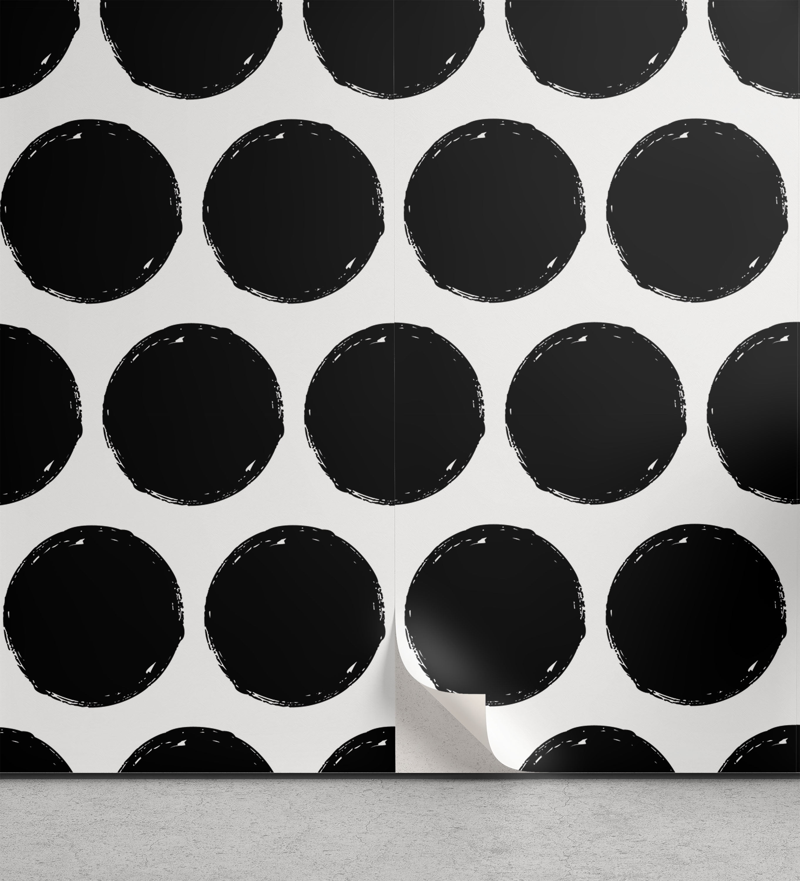 Ambesonne Circles Peel & Stick Wallpaper for Home, Grungy Round Shapes ...