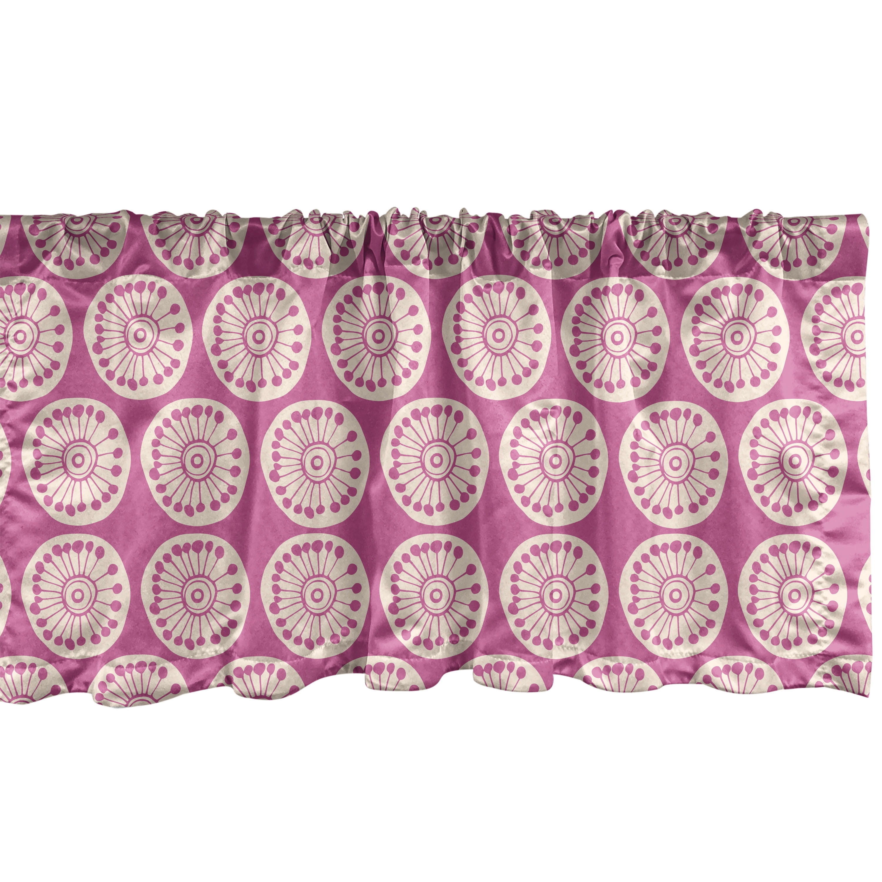Ambesonne Circles Valance Pack of 2, Doodle Circle and Spots, 42"X12 ...