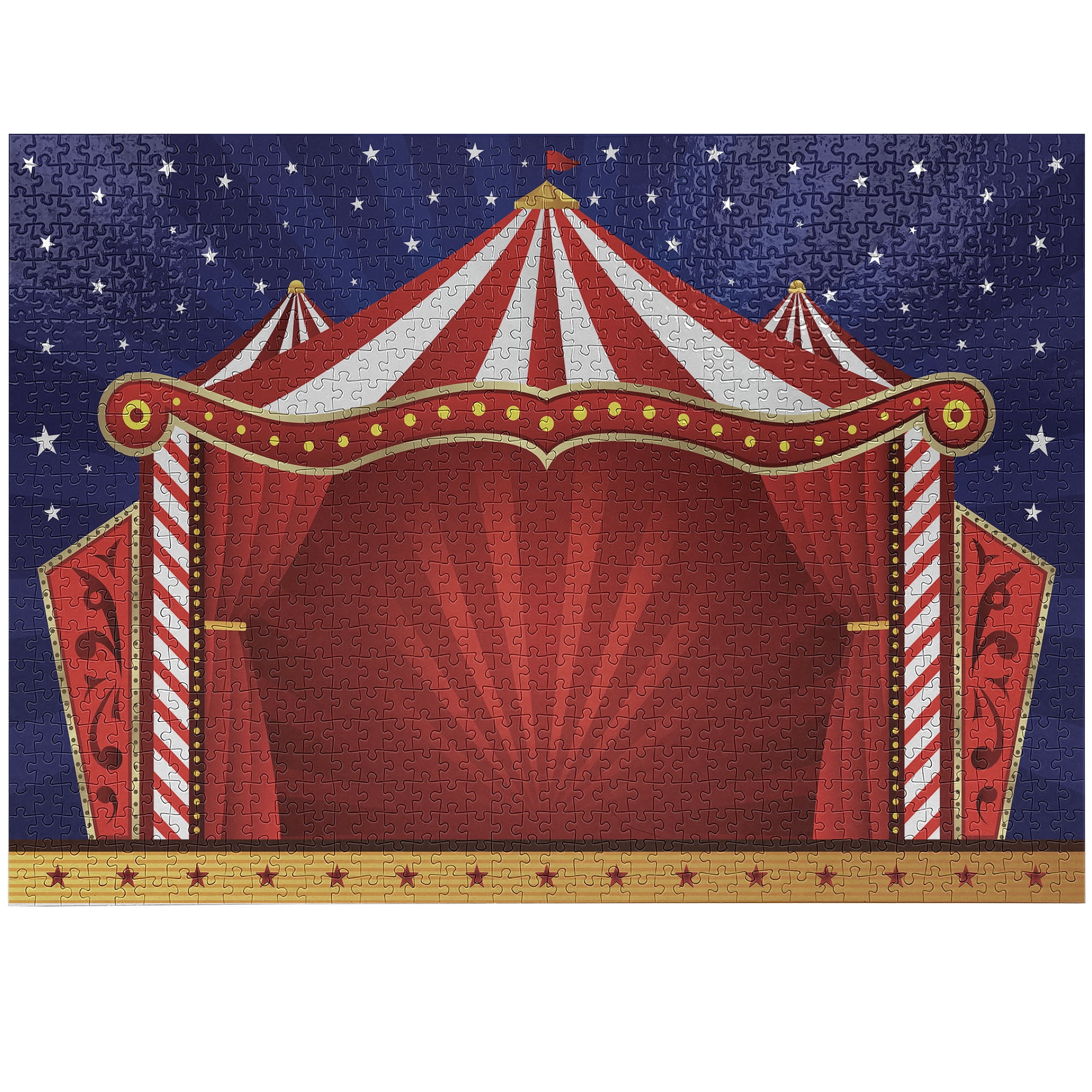 Ambesonne Circus Jigsaw Puzzle, Canvas Circus Tent Art, Heirloom ...