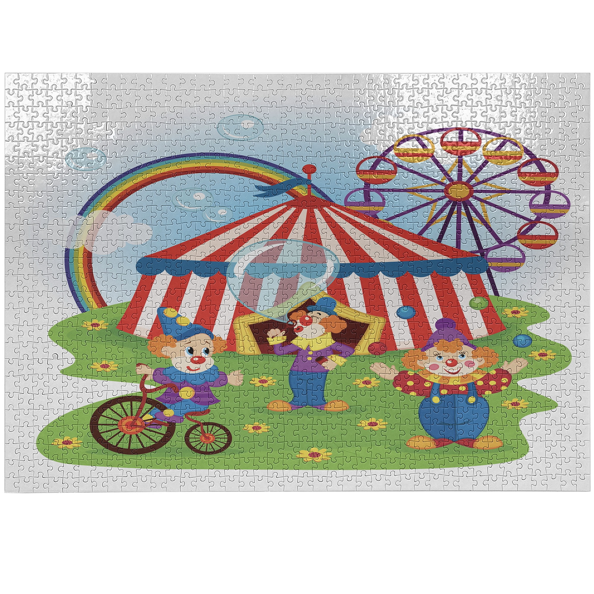Ambesonne Circus Jigsaw Puzzle, Fun Circus Scene Clowns, Heirloom ...