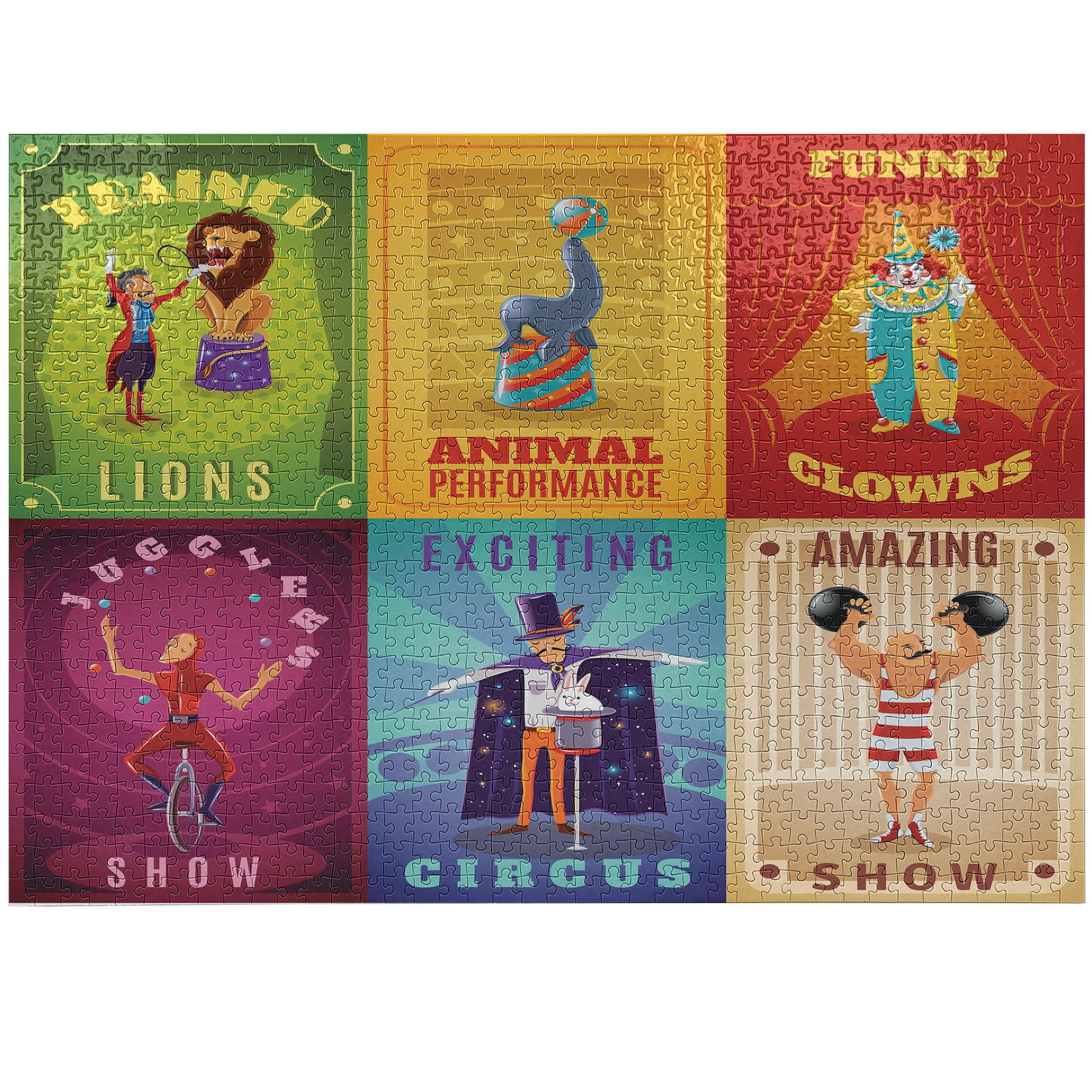 Ambesonne Circus Jigsaw Puzzle, Retro Circus Animals, Heirloom-Quality ...