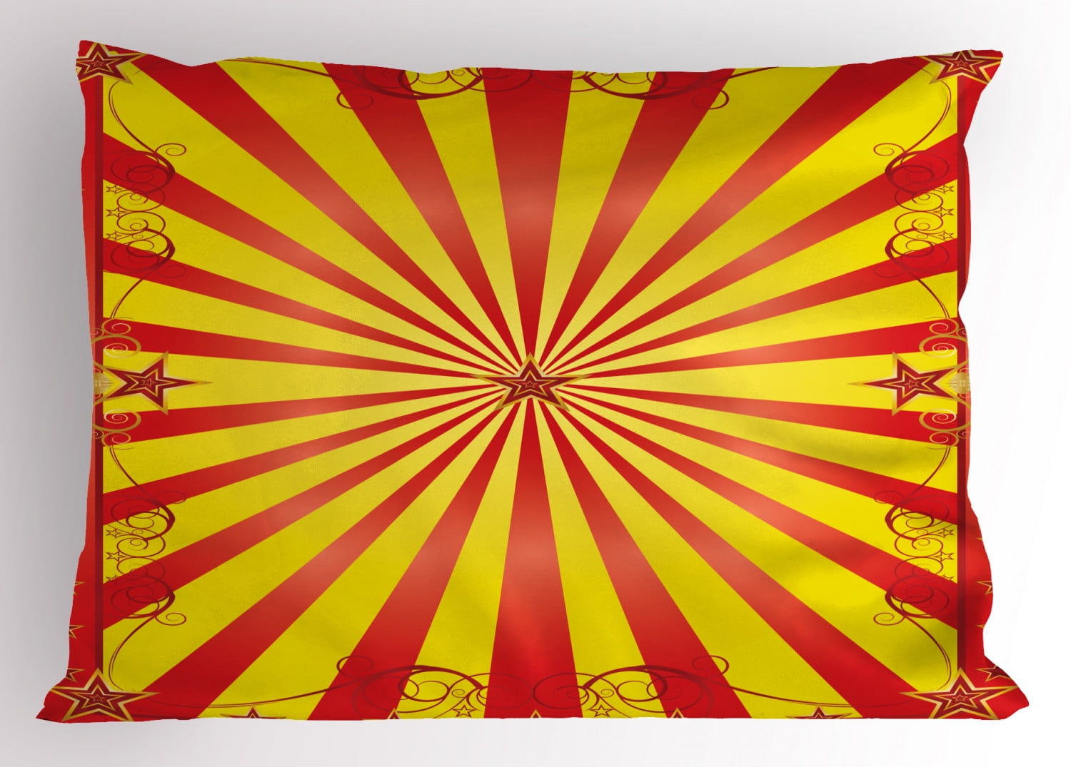 Ambesonne Circus Pillow Sham, Retro Flyer Background, 26" X 20 ...