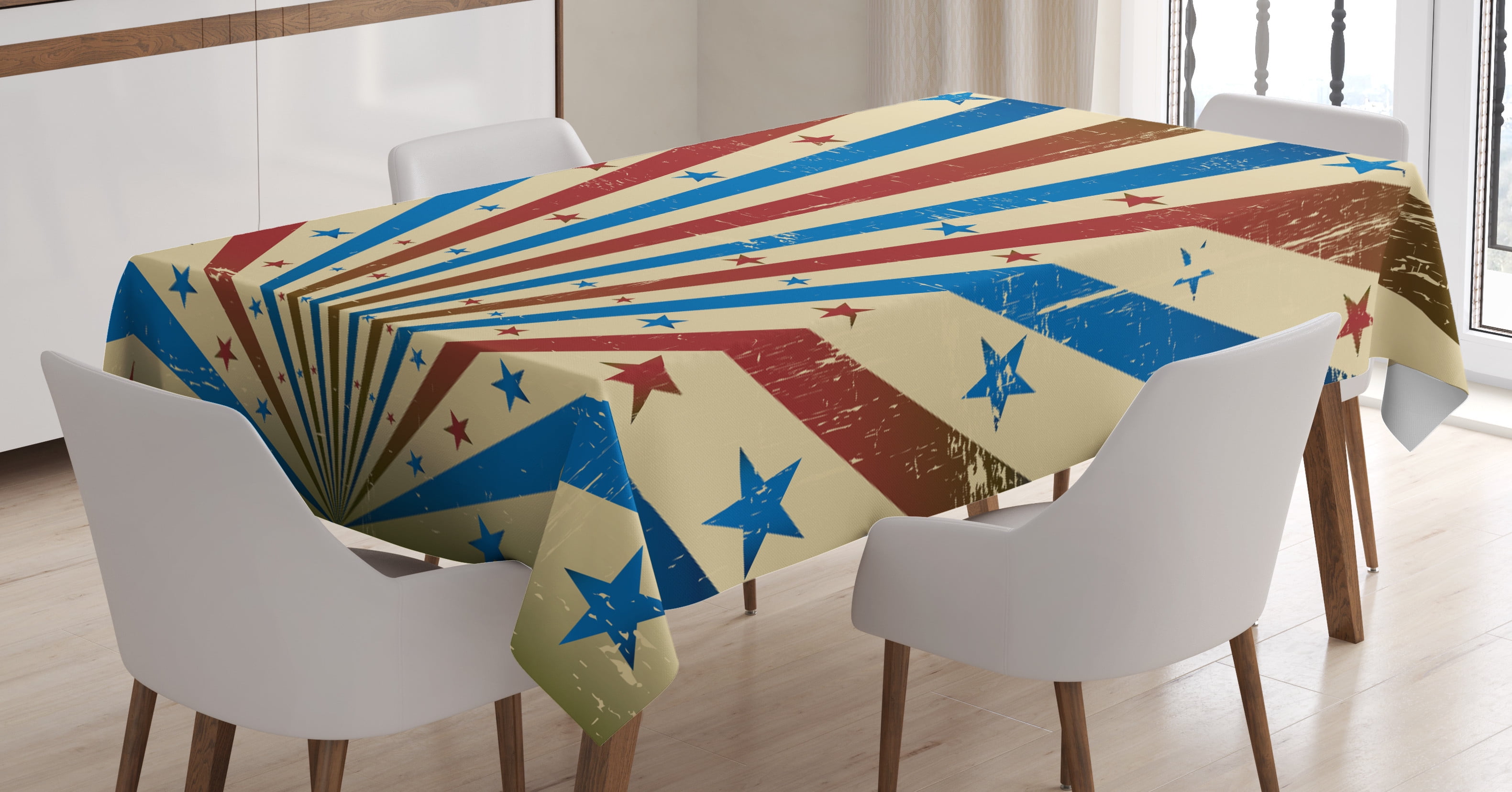 Ambesonne Circus Tablecloth Rectangular Table Cover, Flag Color ...