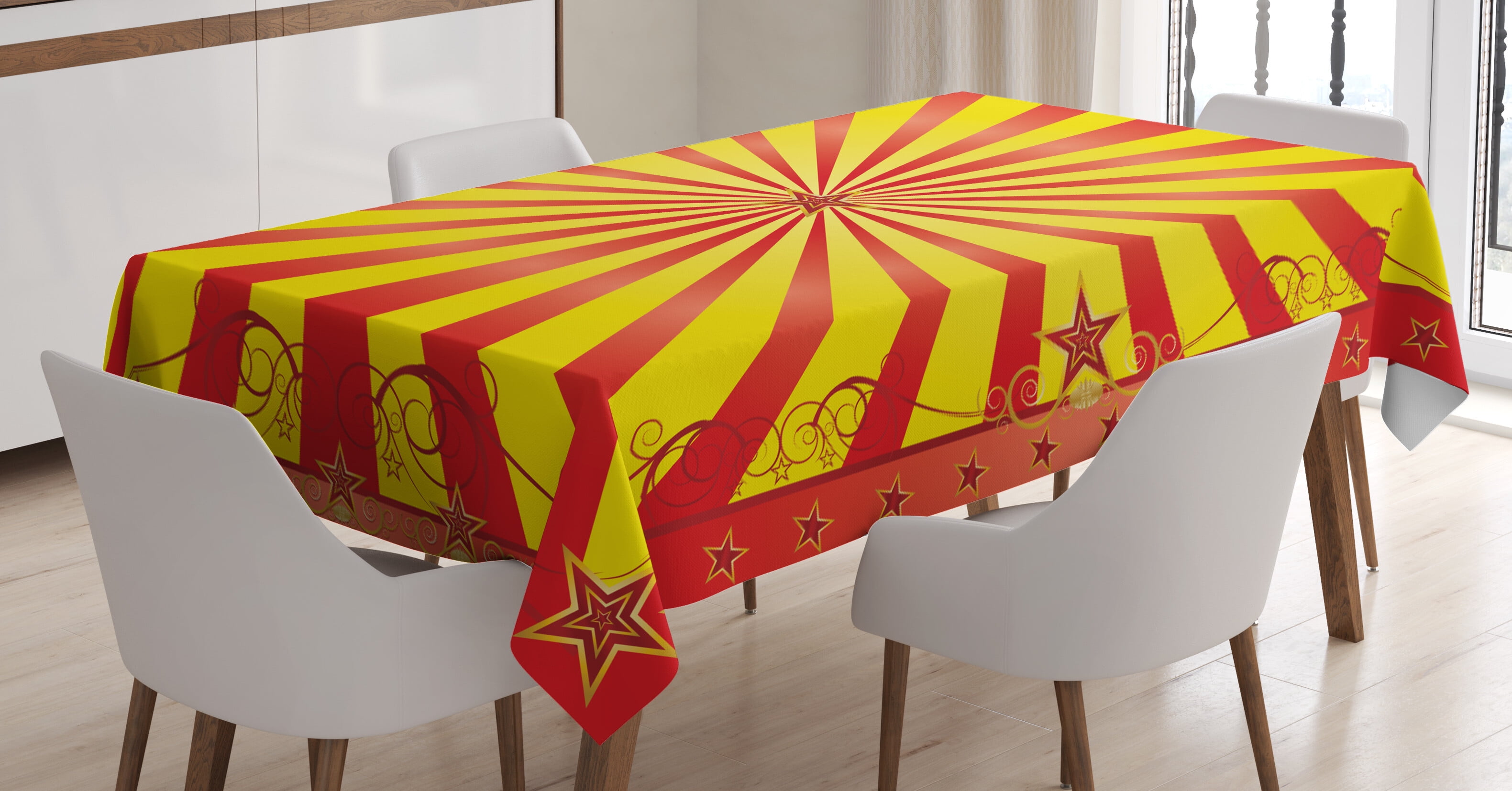 Ambesonne Circus Tablecloth Rectangular Table Cover, Retro Flyer ...