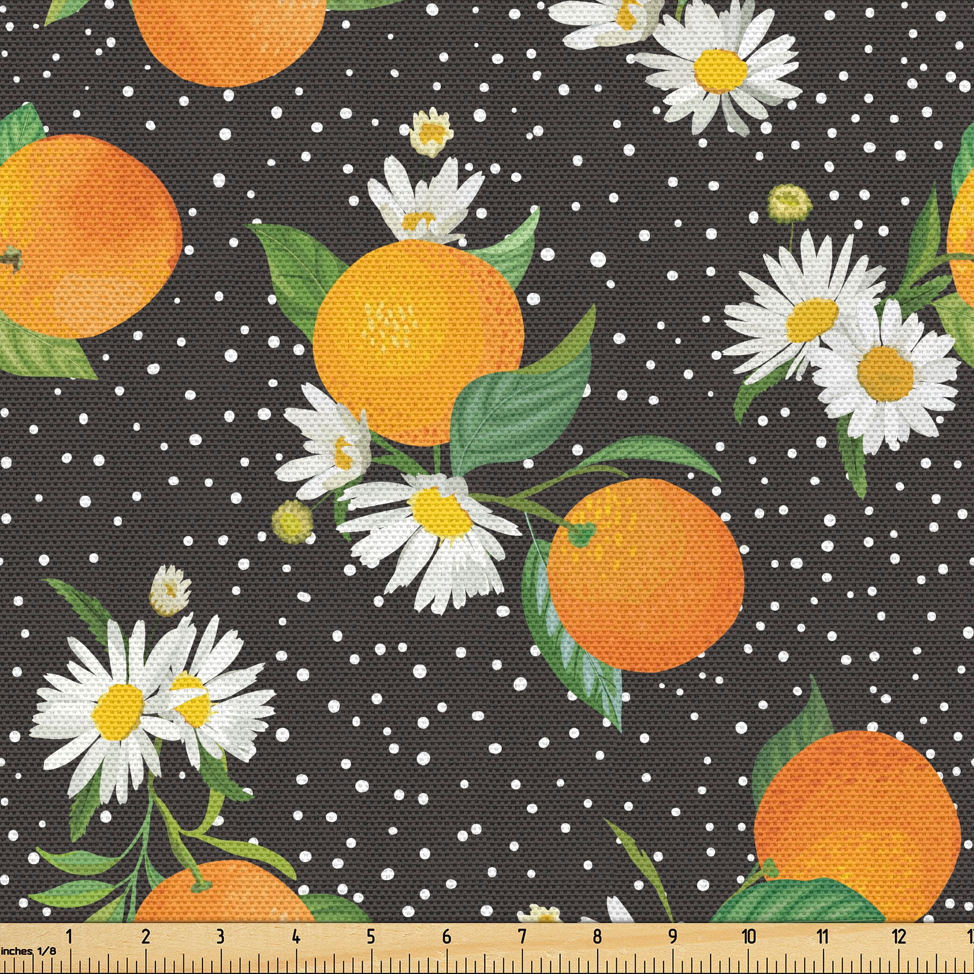 Ambesonne Citrus Fabric by the Yard Upholstery, Chamomile Flowers ...