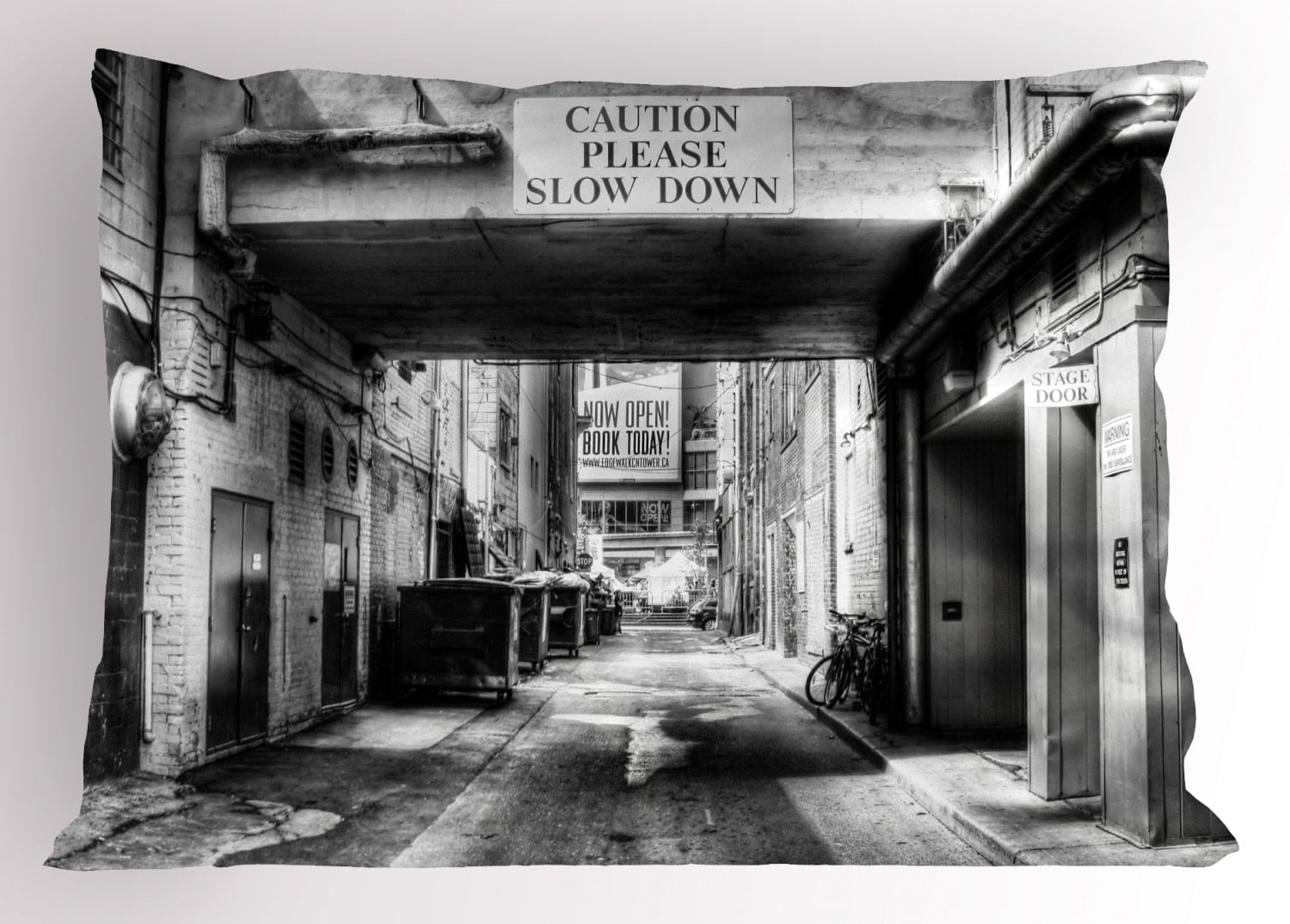 Ambesonne City Pillow Sham, Old Fashion Urban District, 26" X 20 ...