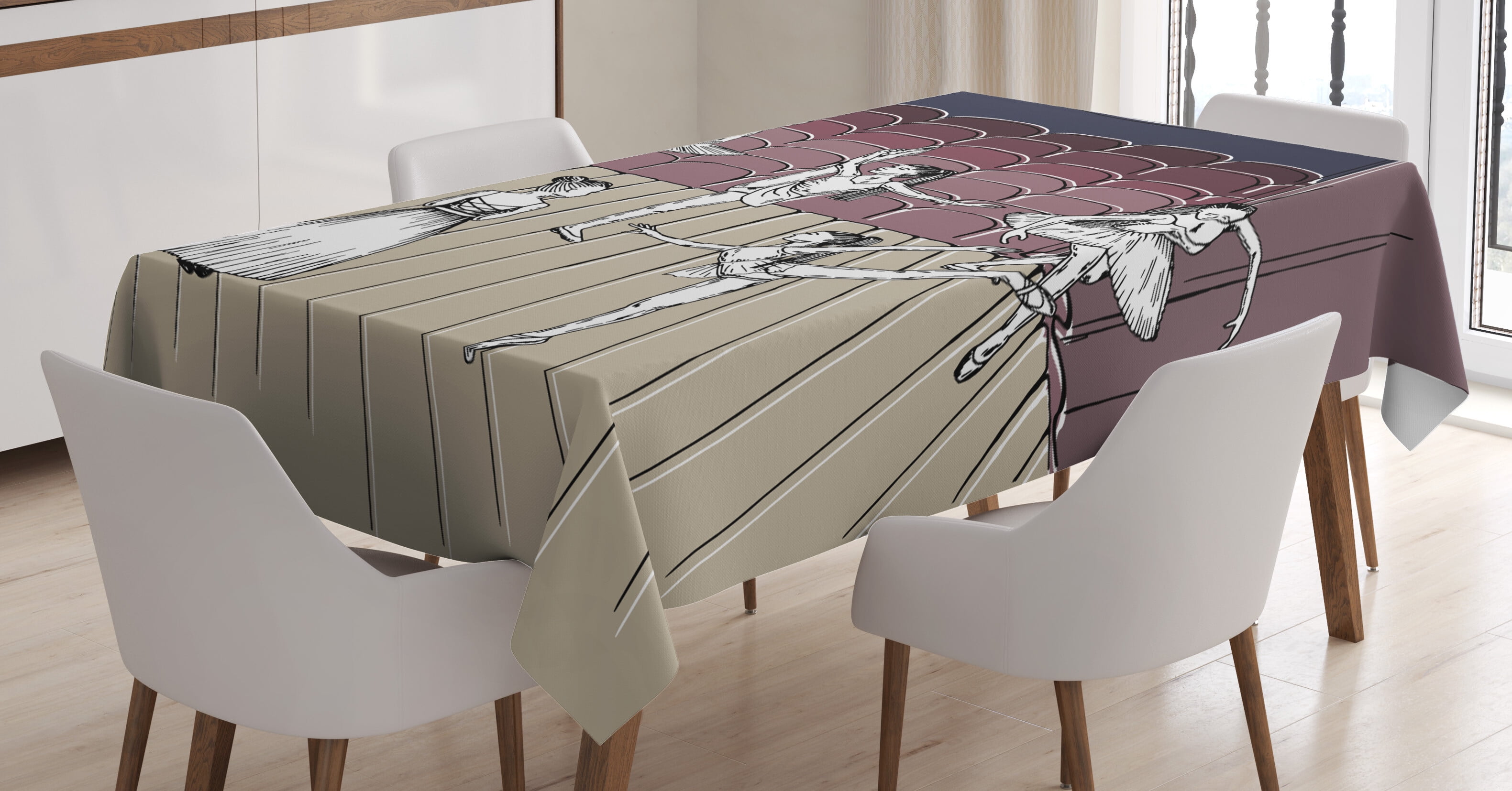 Ambesonne Classical Tablecloth Rectangular Table Cover, Ballerinas ...