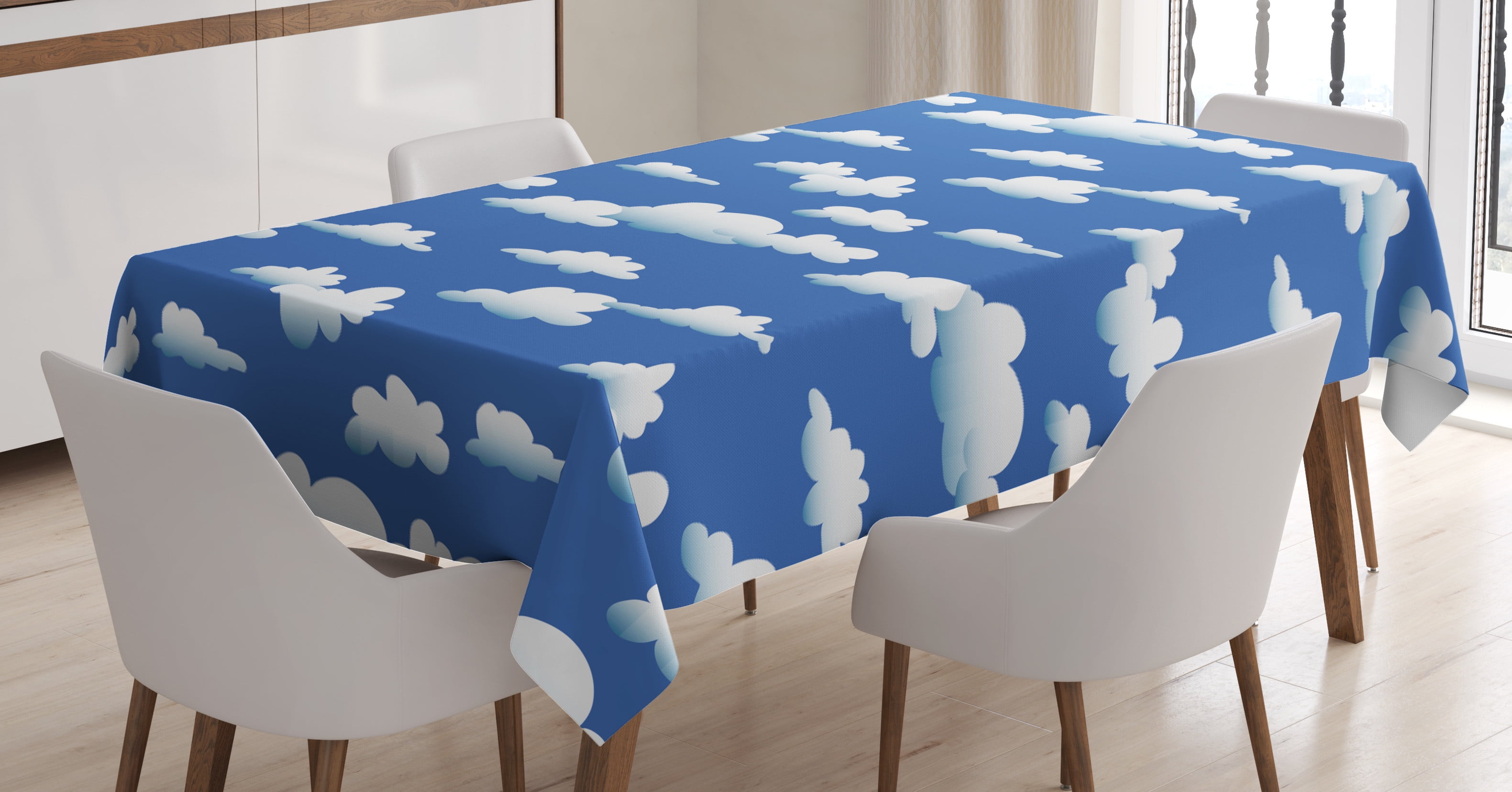 Ambesonne Cloud Tablecloth Rectangular Table Cover, Computer Drawn ...