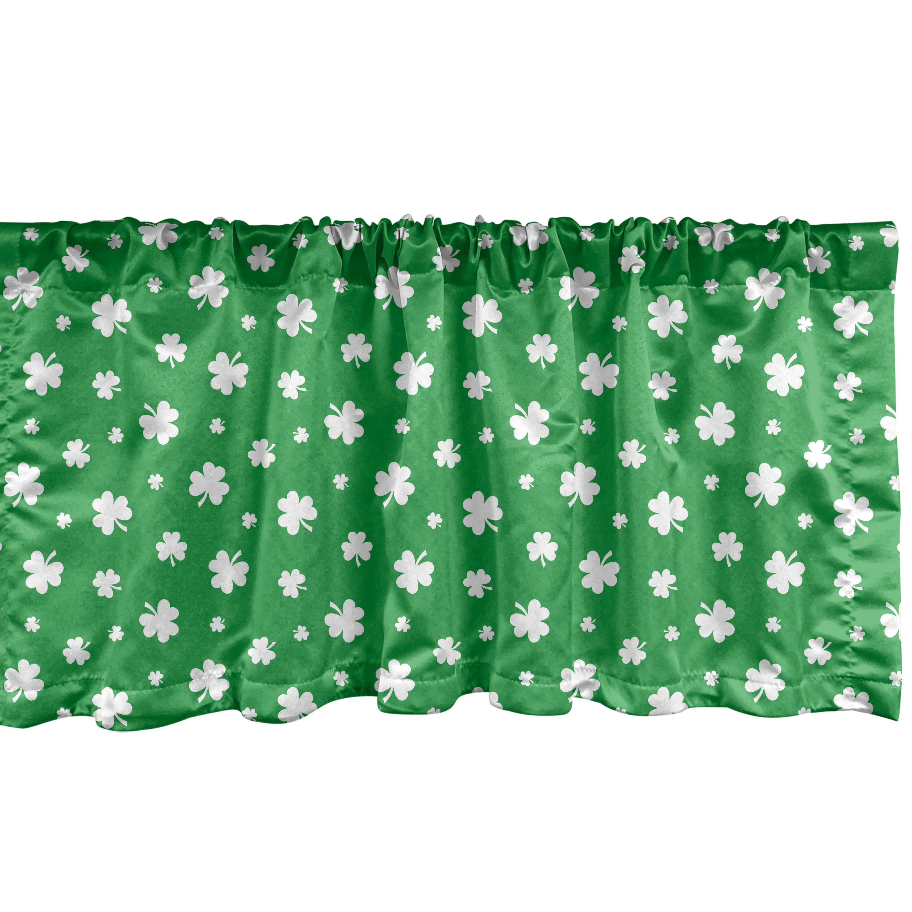 Ambesonne Clover Window Valance, Shamrock Silhouettes Pattern, 54" X 18 ...