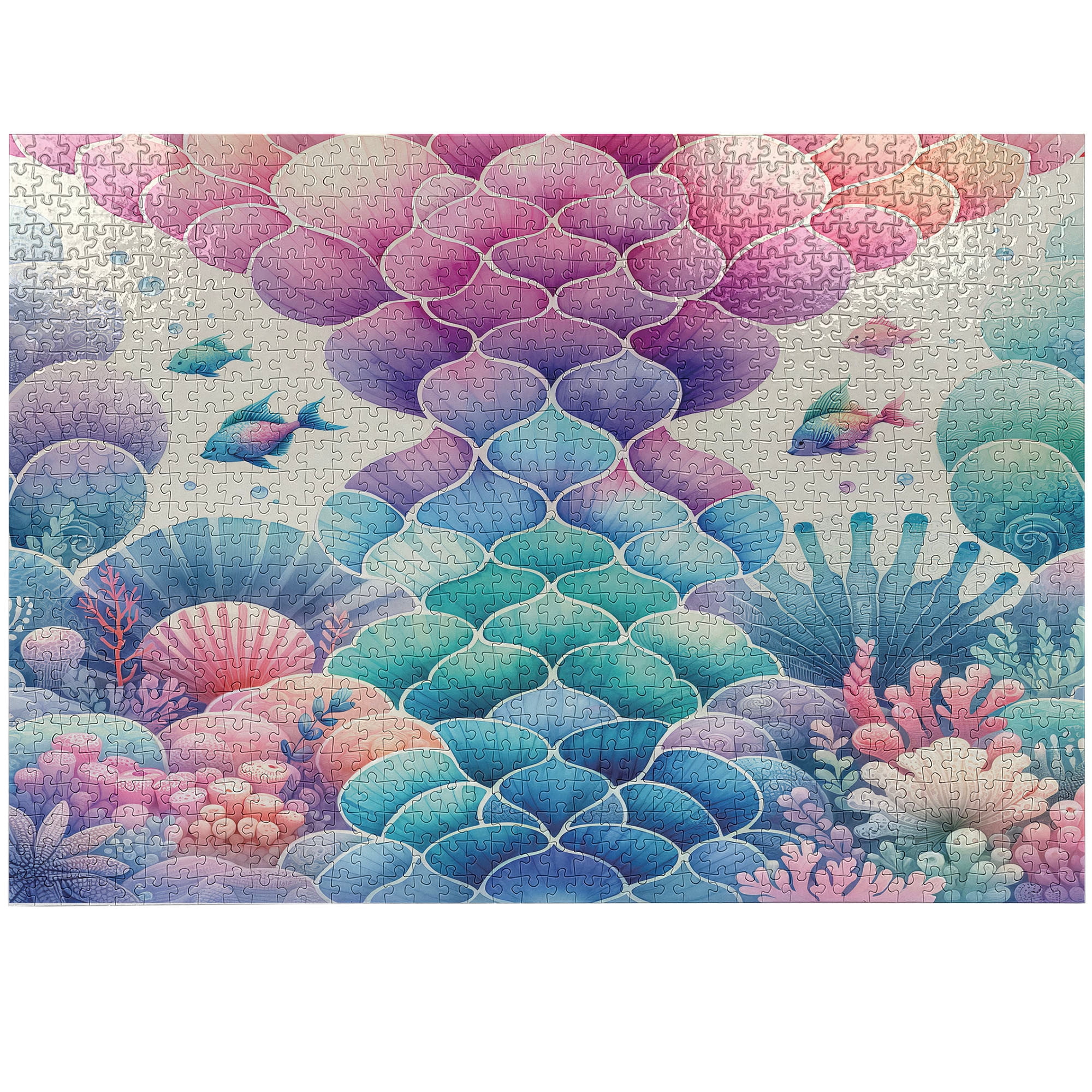Ambesonne Coastal Jigsaw Puzzle, Nautical Motif Mermaid Tail, Heirloom ...