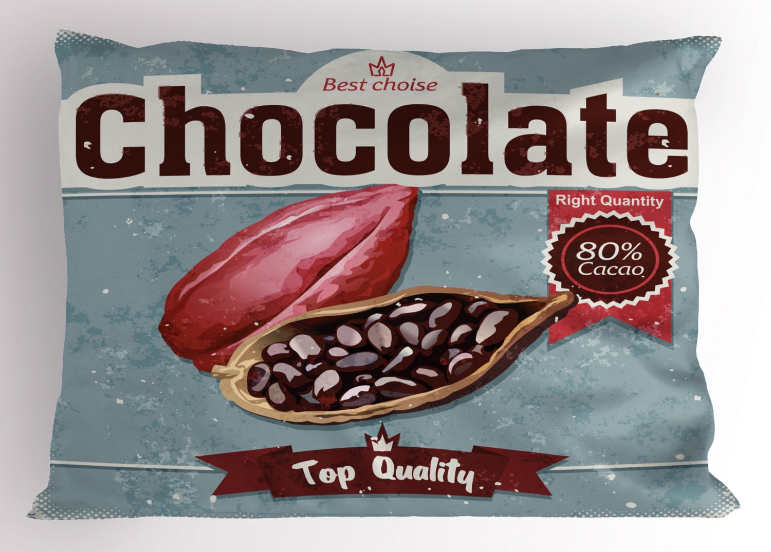 Ambesonne Cocoa Pillow Sham, Best Choice Chocolate Retro, 26" X 20 ...