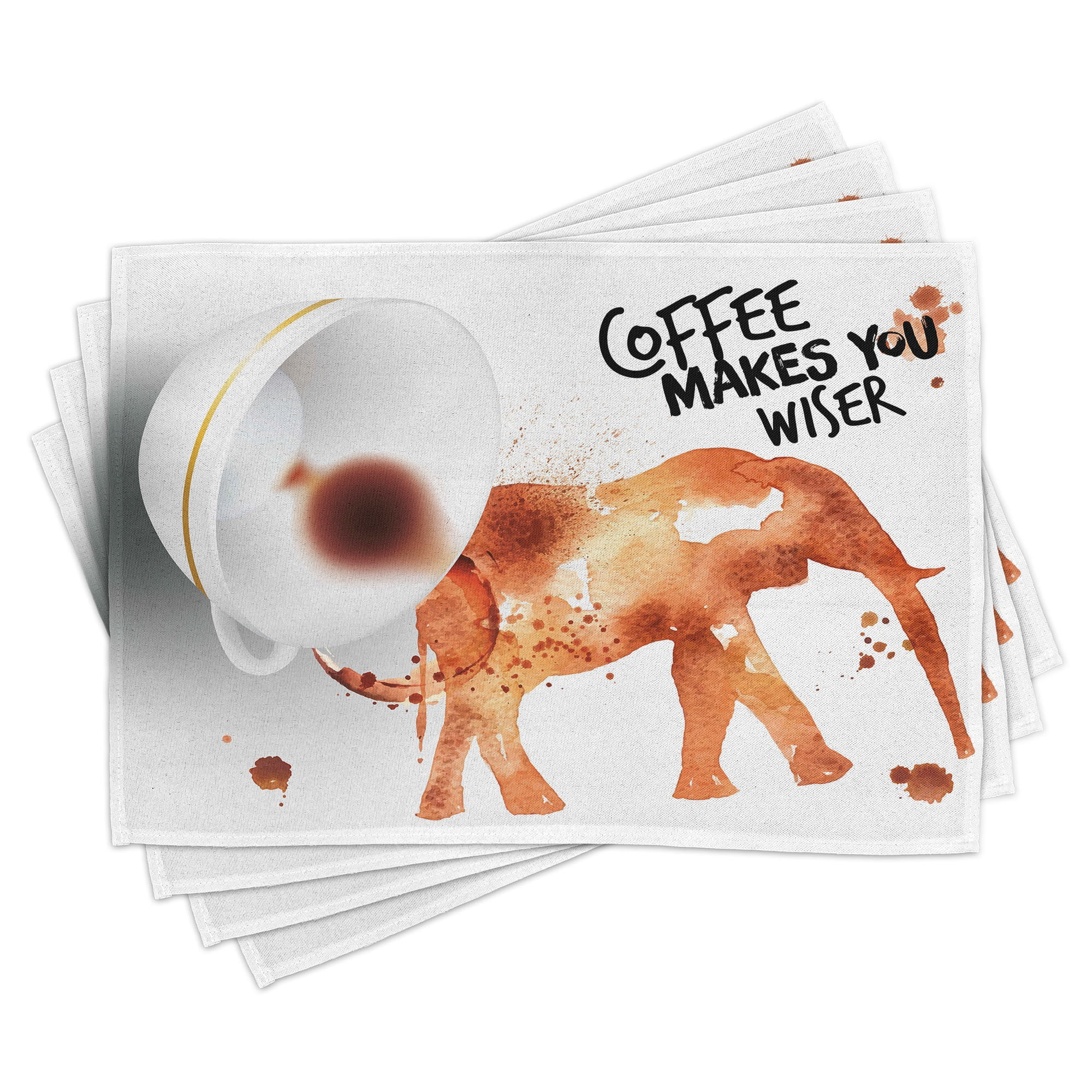 Ambesonne Coffee Art Place Mats Set of 4, Be Wiser Concept, Standard ...