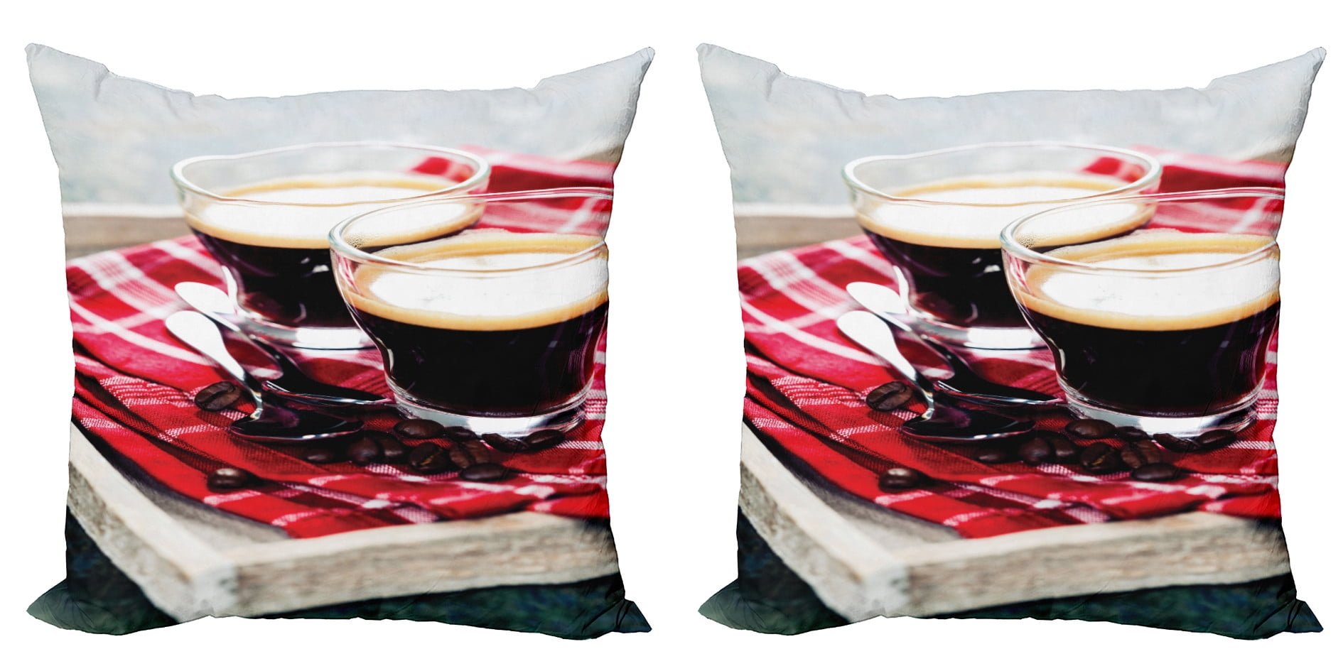 Ambesonne Coffee Throw Pillow Cover 2 Pack, Freshly Brewed Espresso, 24 ...