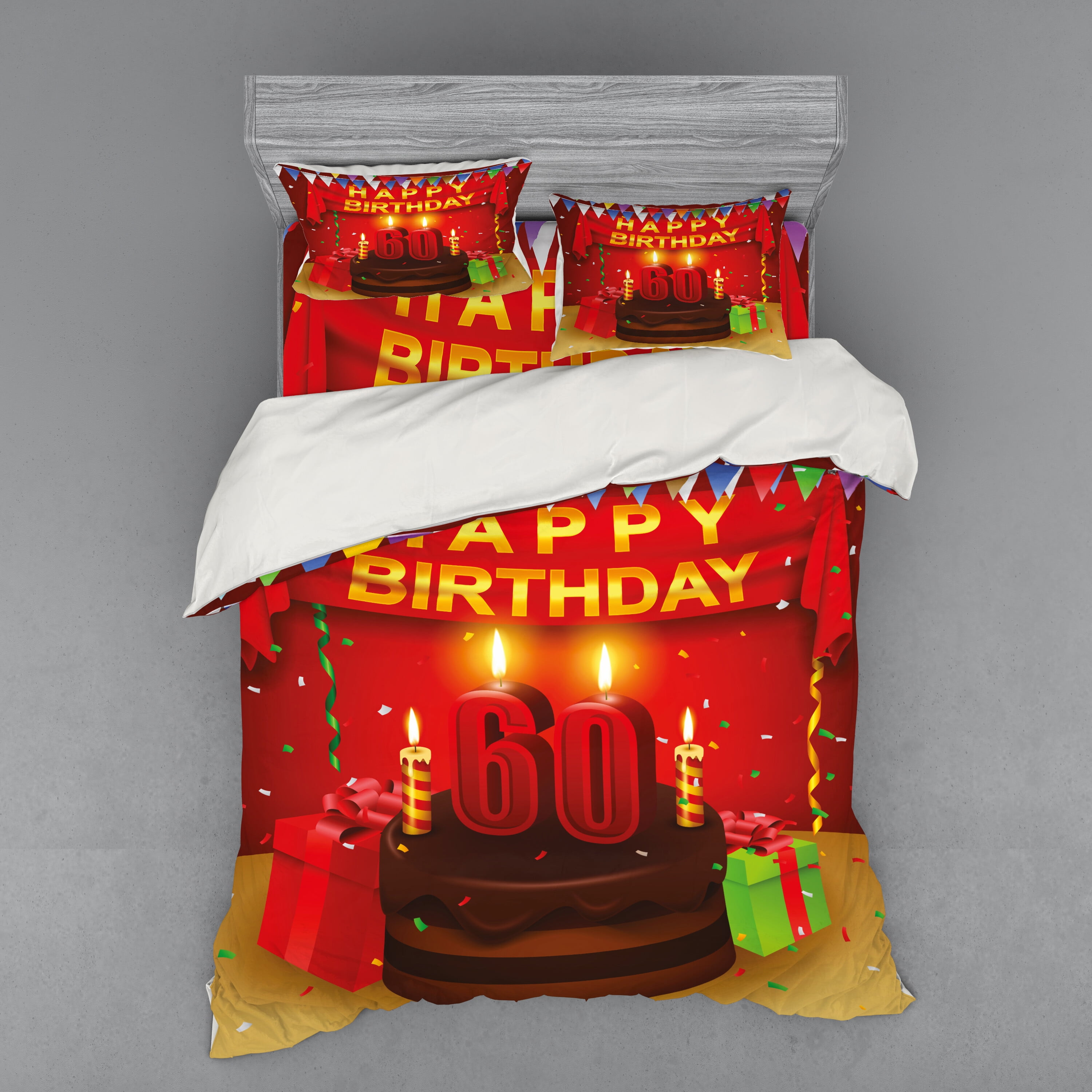 Ambesonne Colorful Bedding Set 4 Pcs, Birthday Party Cakes, Queen, Multicolor - Walmart.com