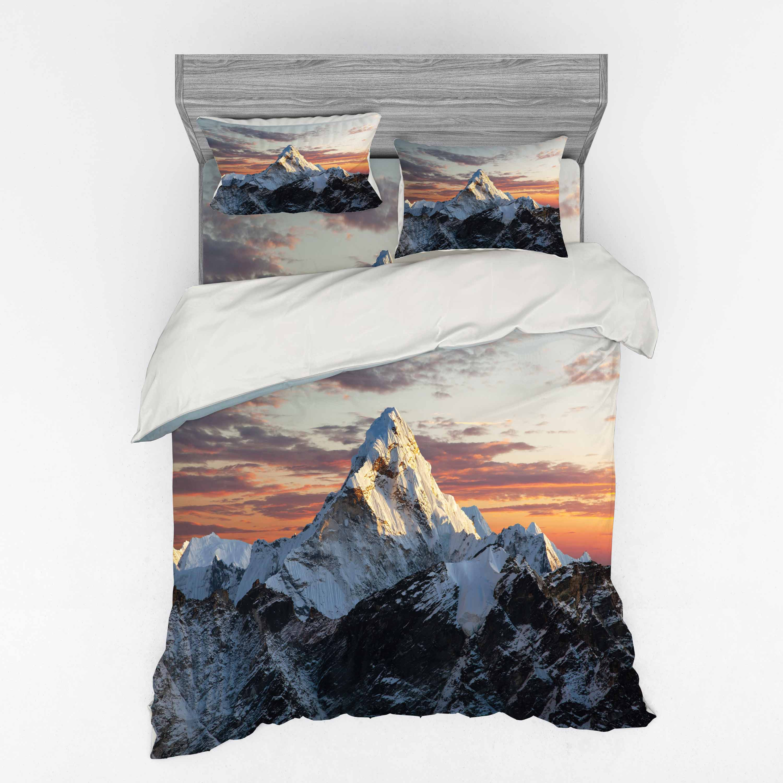 Ambesonne Colorful Bedding Set 4 Pcs, Mountain Nepal Everest, Queen ...