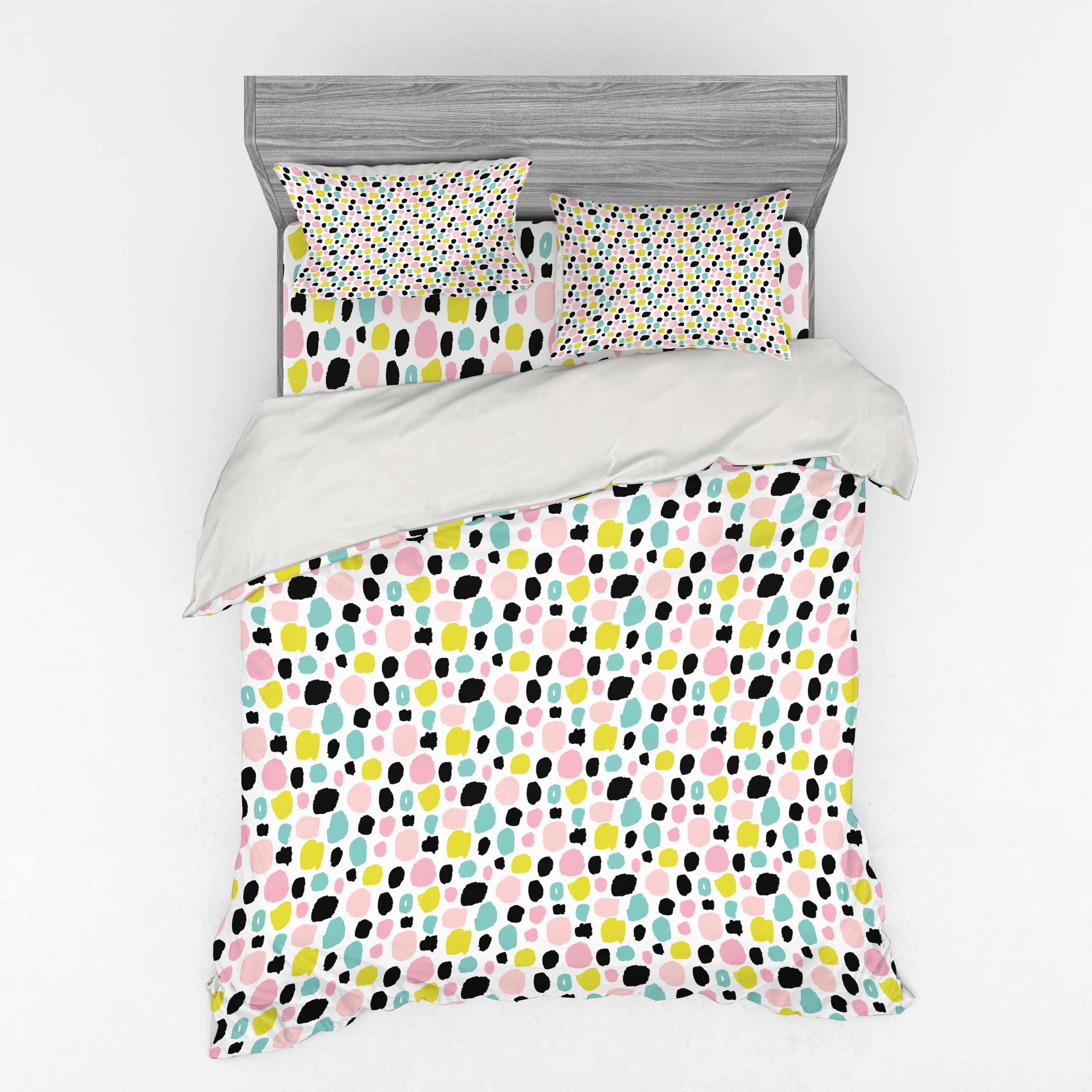 Ambesonne Colorful Bedding Set 4 Pcs, Pastel Brush Strokes, Queen ...