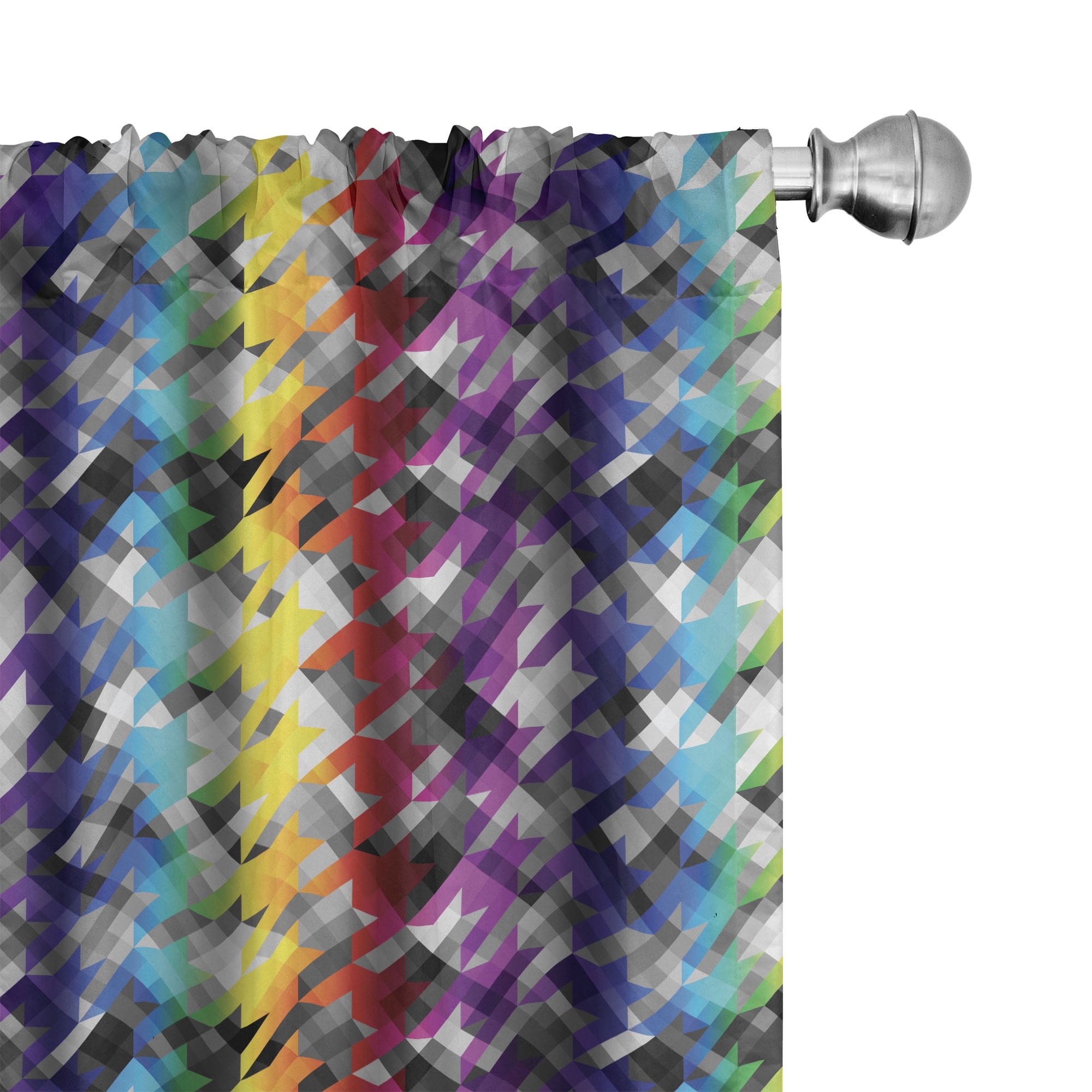 Ambesonne Colorful Curtains, Diagonal Houndstooth, Pair of 28"x95 ...