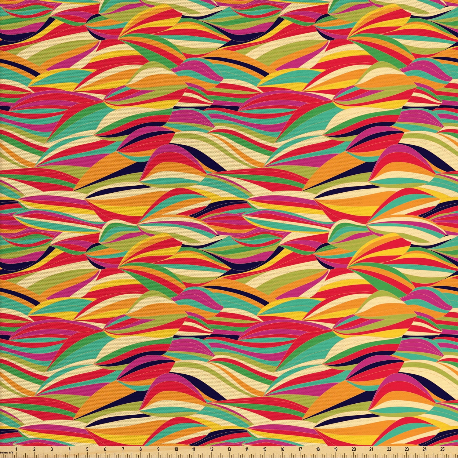 Ambesonne Colorful Fabric by the Yard Upholstery, Abstract Leaf Like ...