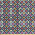 Ambesonne Colorful Fabric by the Yard Upholstery, Checkered Floral ...