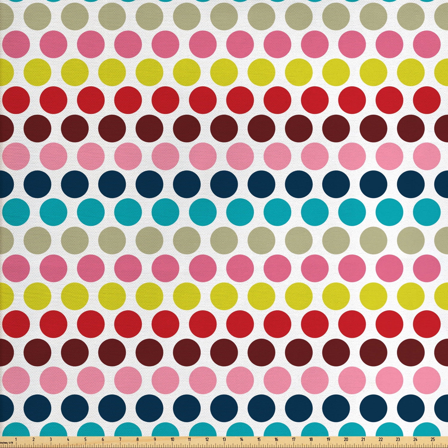 Ambesonne Colorful Fabric by the Yard Upholstery, Colorful Circular ...