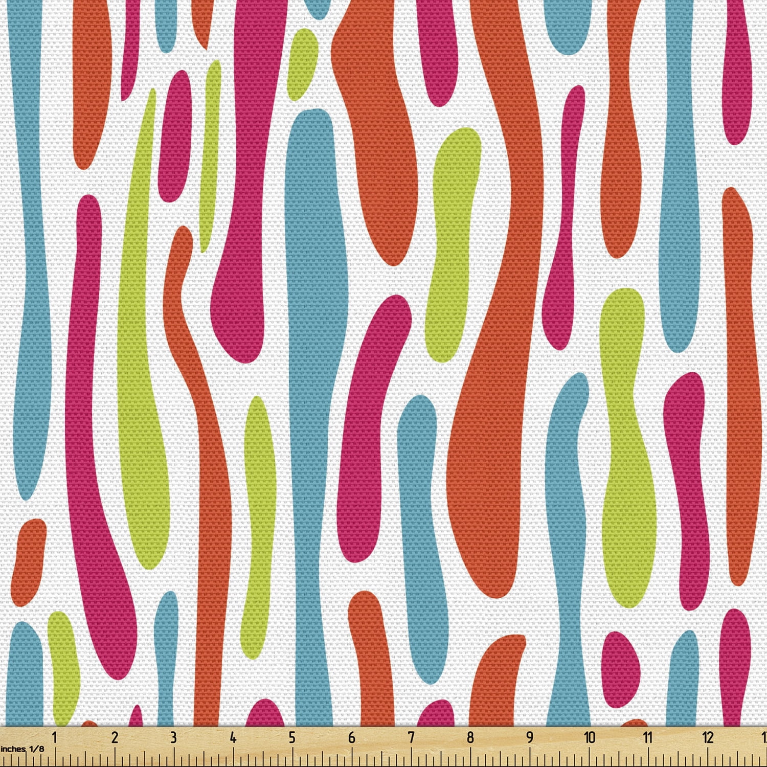 Ambesonne Colorful Fabric by the Yard Upholstery, Formless Color Spots ...