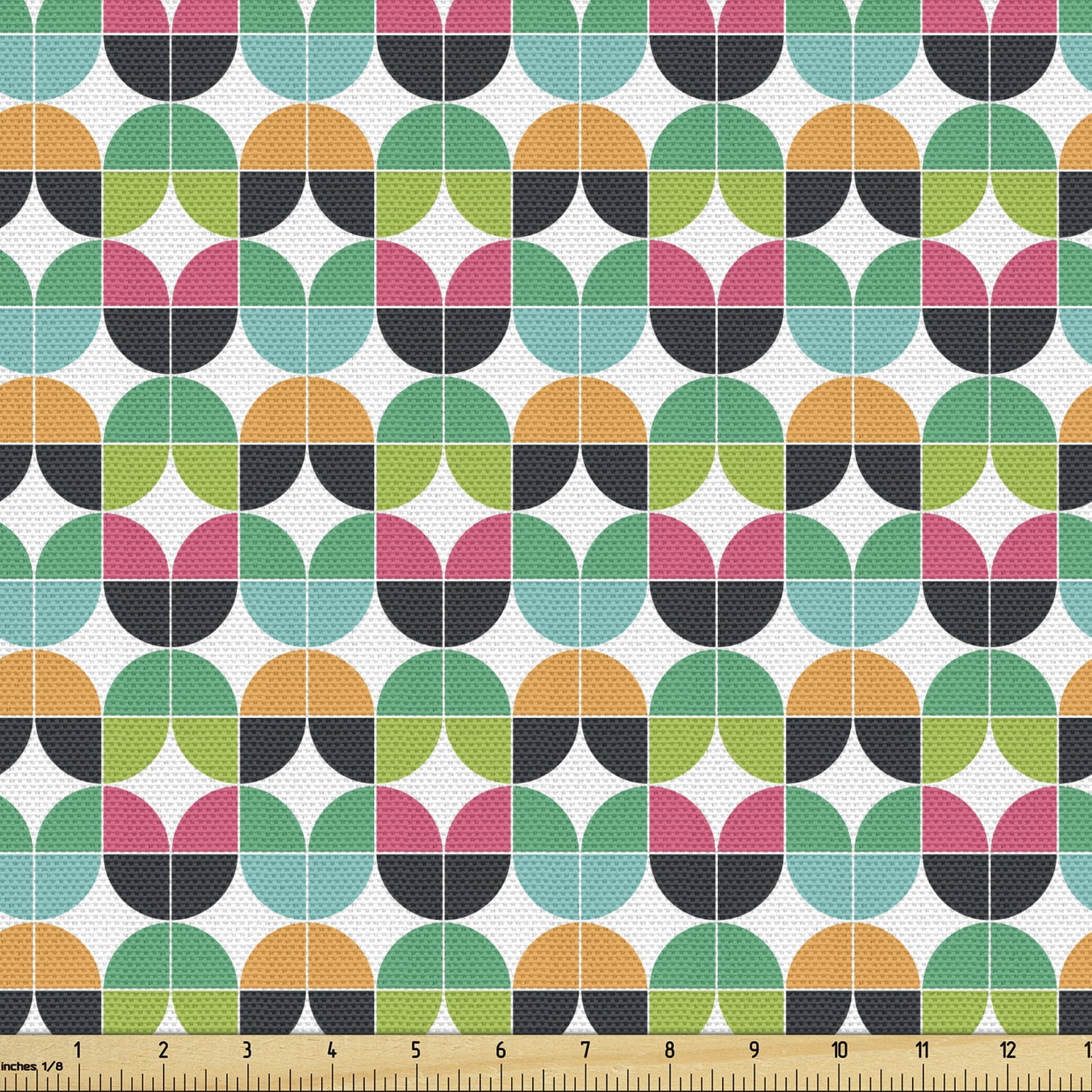 Ambesonne Colorful Fabric by the Yard Upholstery, Geometric Leaf Style ...