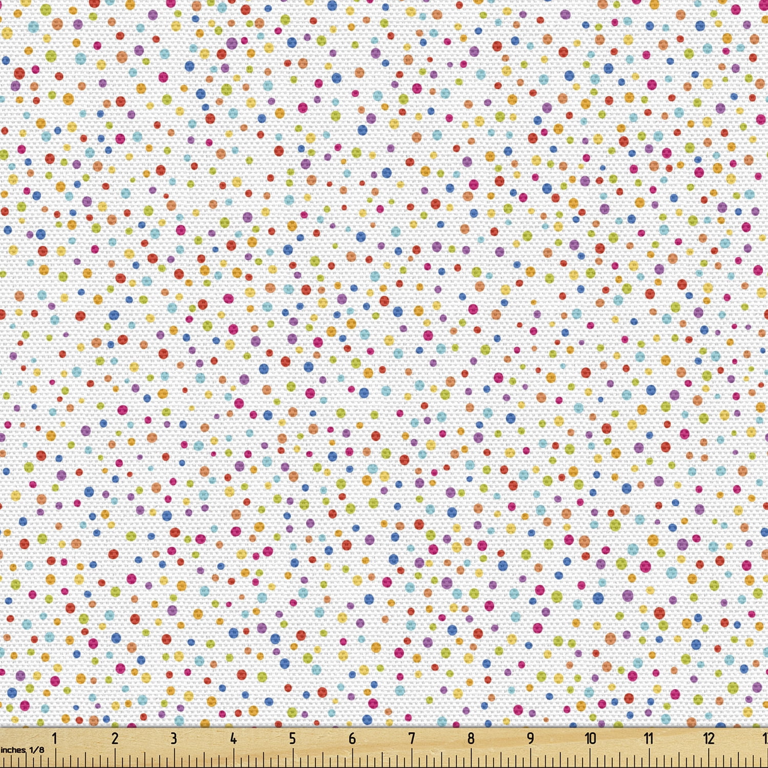 Ambesonne Colorful Fabric by the Yard Upholstery, Rainbow Dots Pattern ...