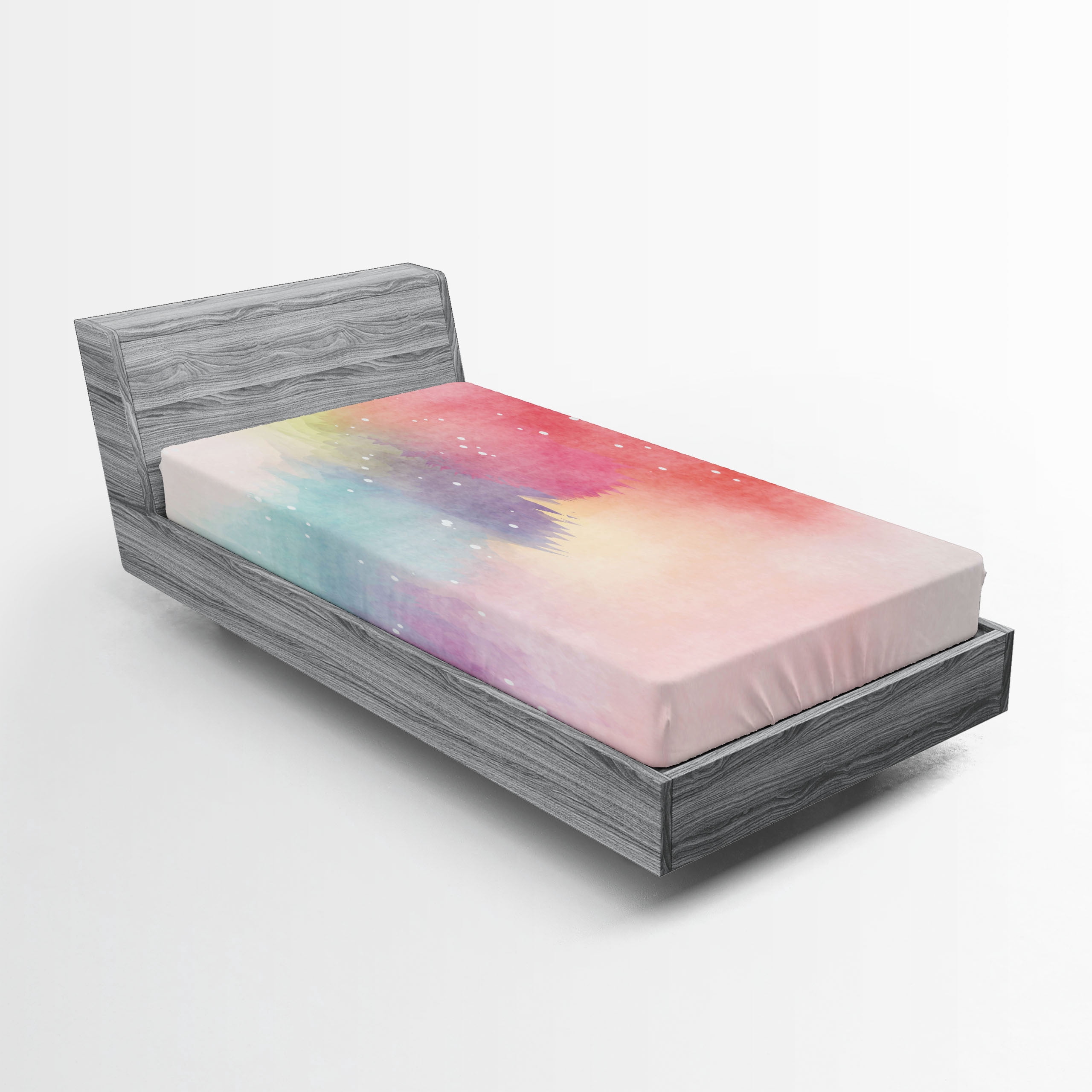 Ambesonne Colorful Fitted Sheet, Abstract Digital Paint, Twin XL Size ...