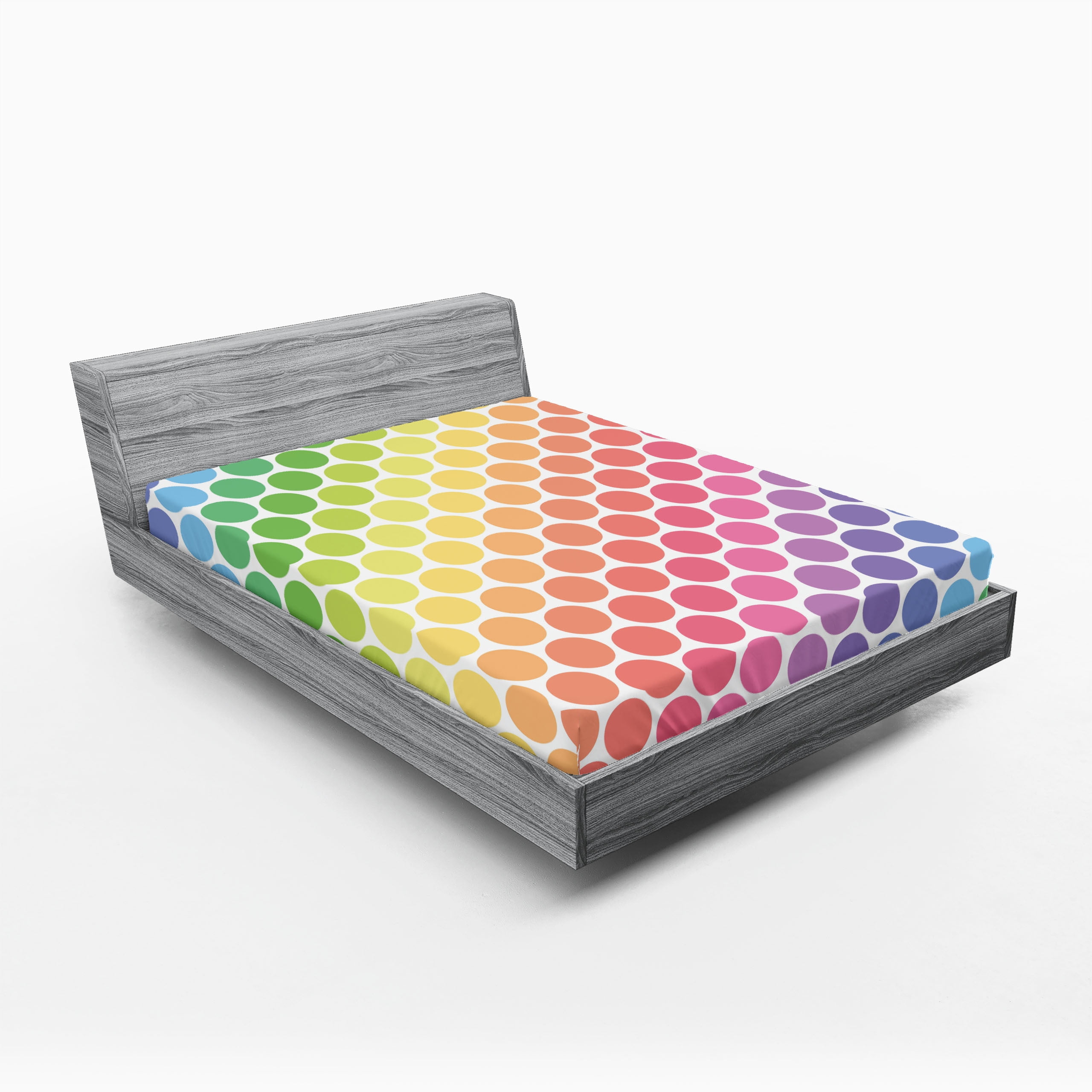 Ambesonne Colorful Fitted Sheet, Eternal Shapes Retro, Queen Size ...
