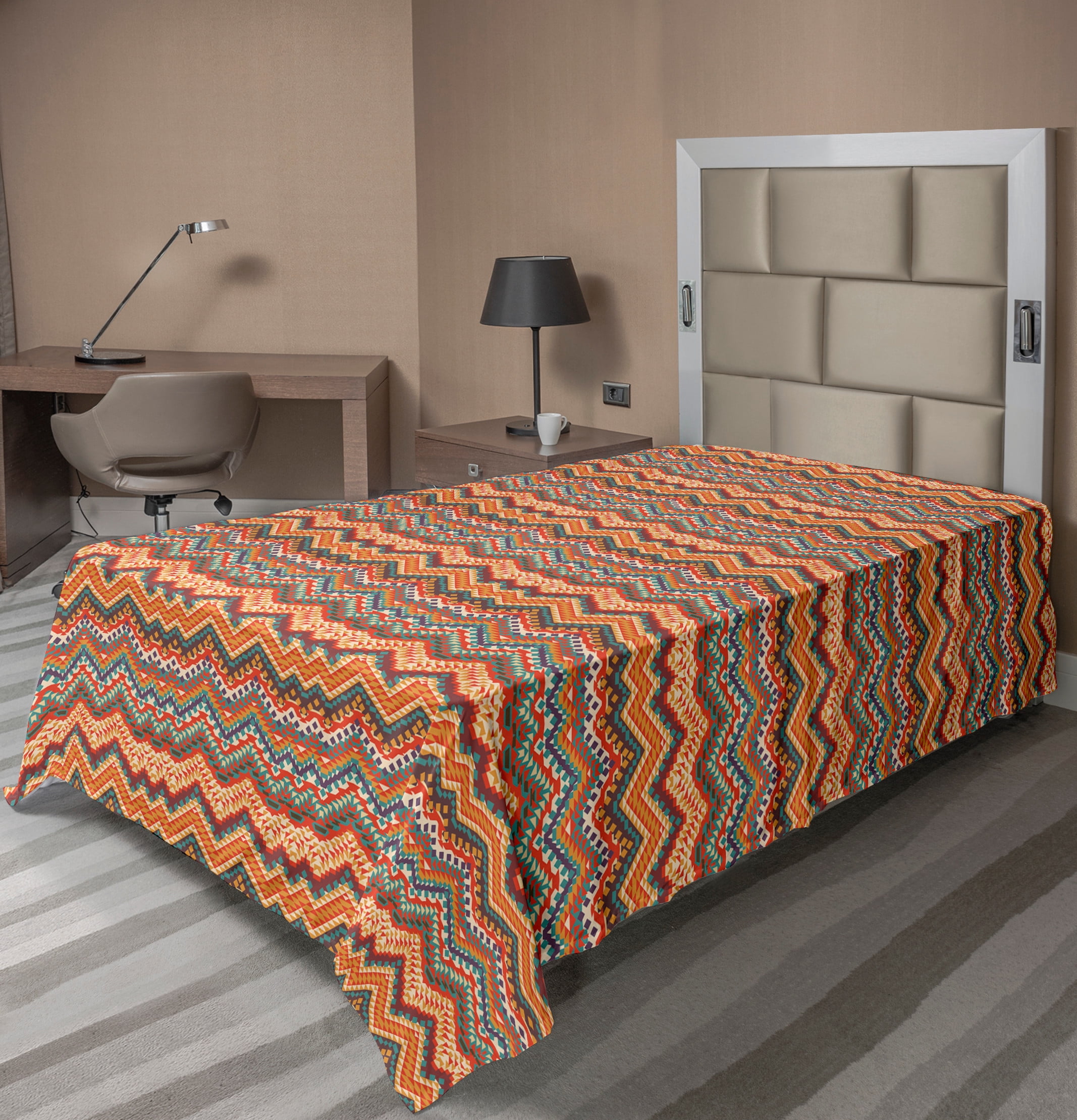 Ambesonne Colorful Flat Sheet, Chevron Zig Zag, TwinXL Size, Multicolor - Walmart.com