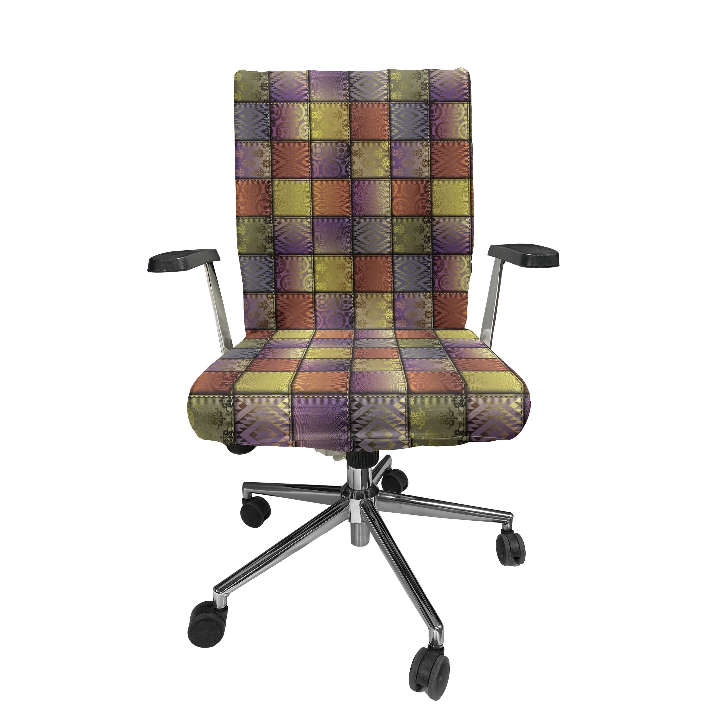 Ambesonne Colorful Office Chair Cover Stretchable High Back, Digital ...