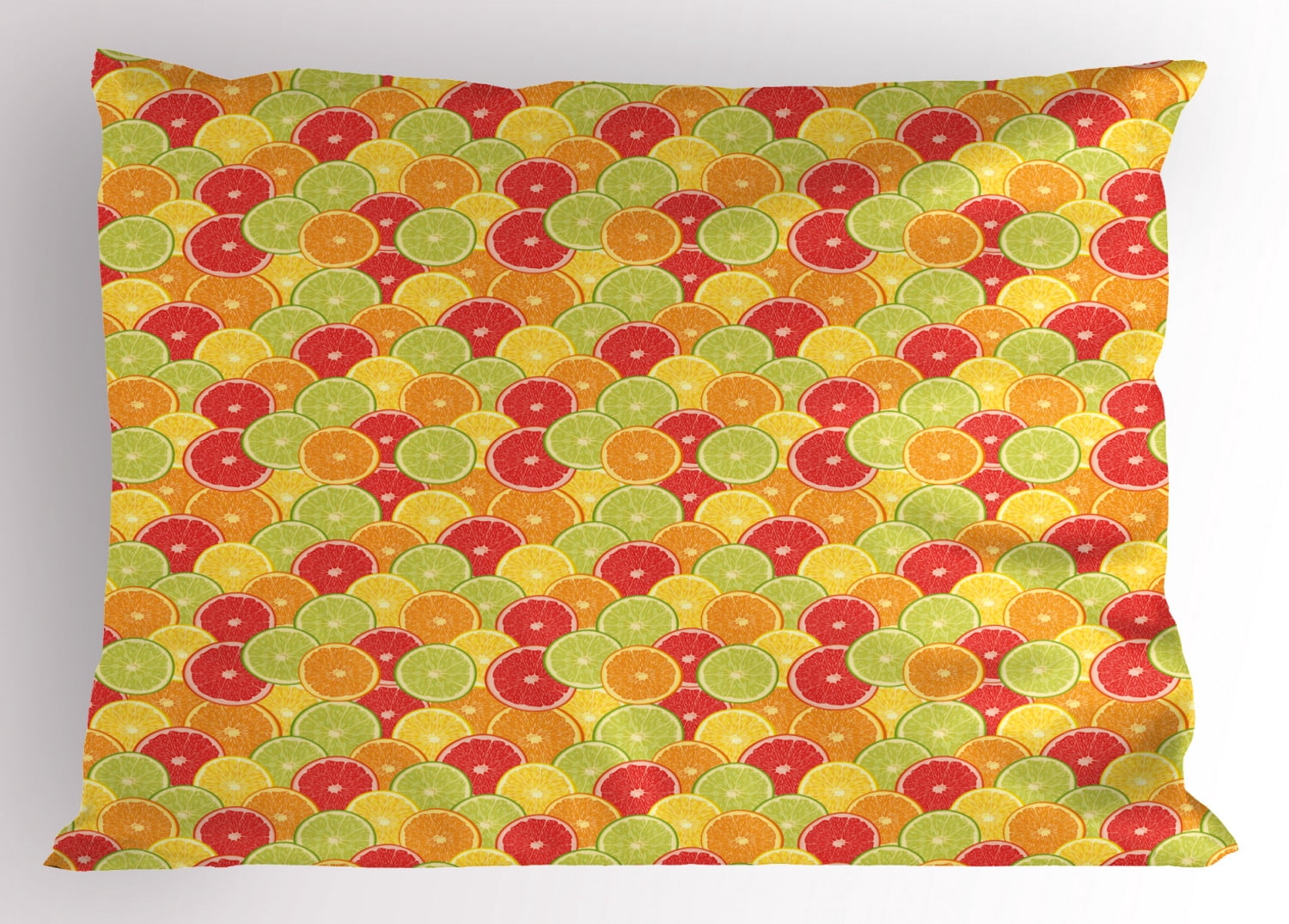 Ambesonne Colorful Pillow Sham, Orange Lemon Fruits, 26" X 20 ...