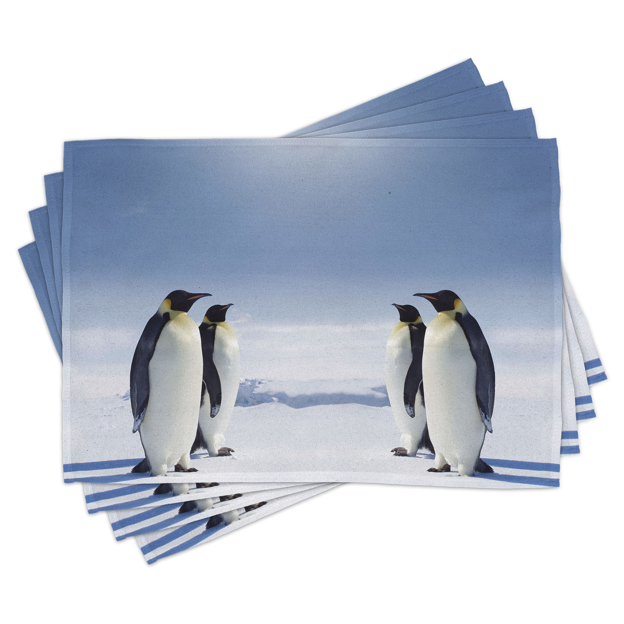 Ambesonne Colorful Place Mats Set of 4, Penguins in Antarctica ...