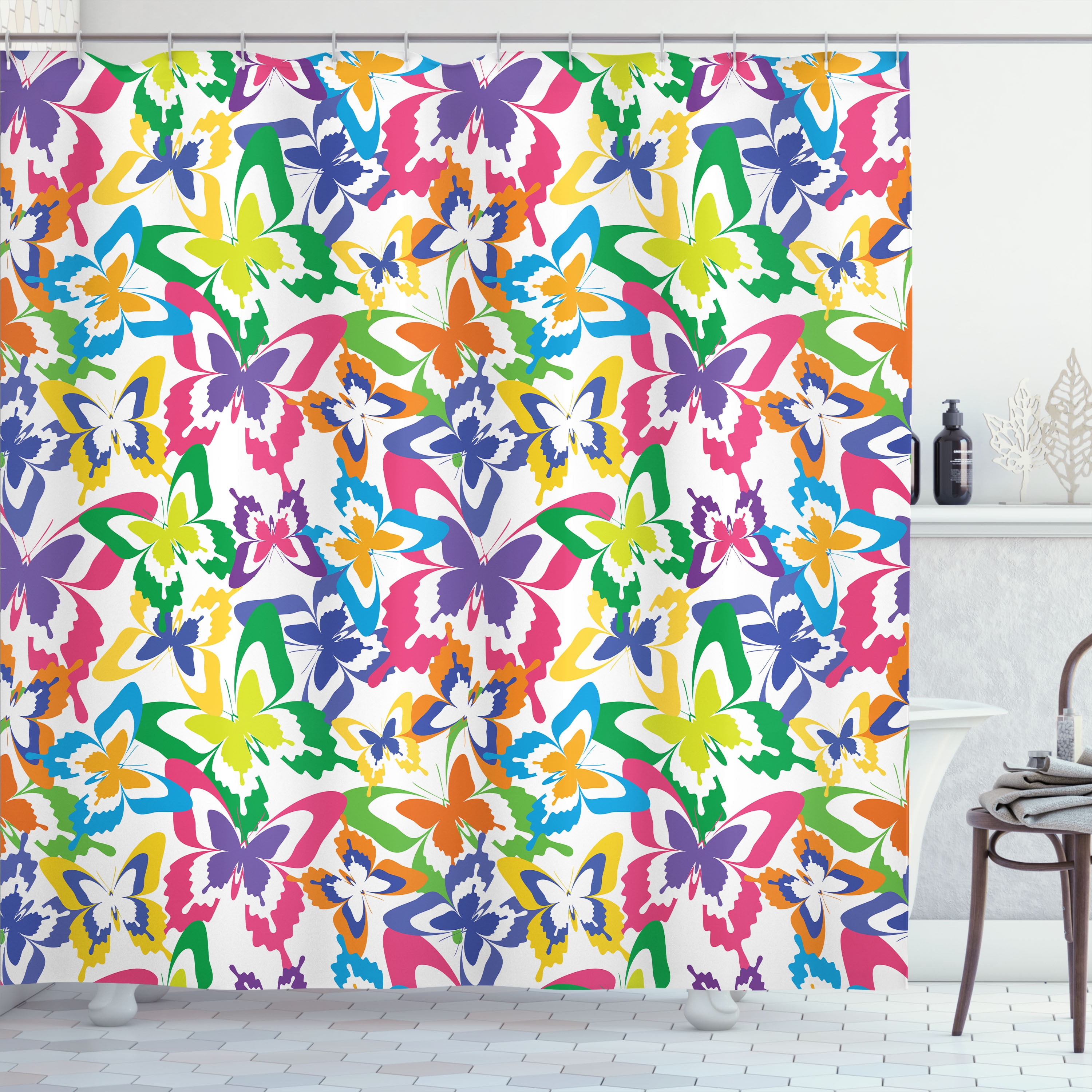 Ambesonne Colorful Shower Curtain, Movement Lifestyle Art, 69"Wx84"L ...