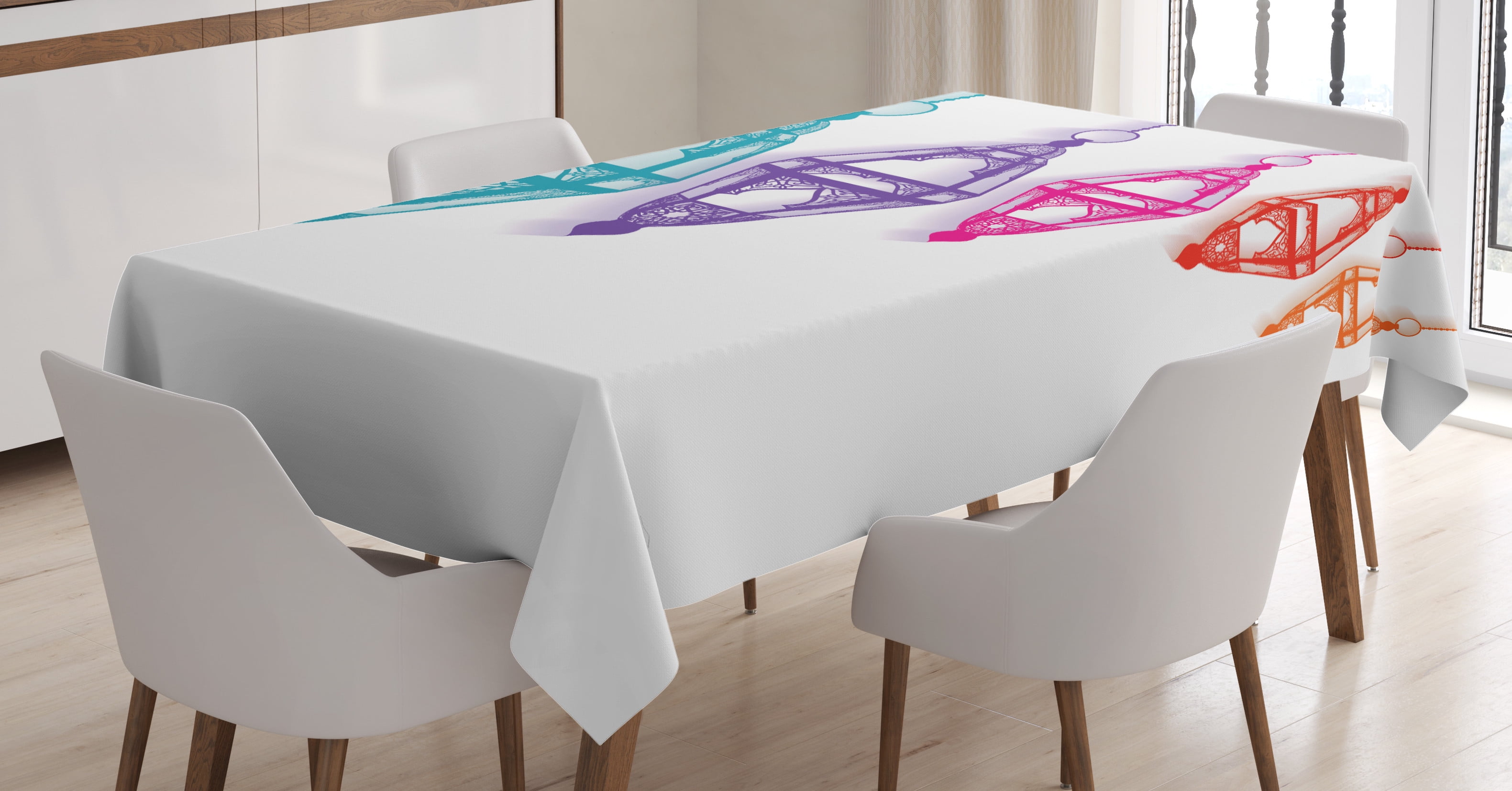 Ambesonne Colorful Tablecloth Rectangular Table Cover, Festivity ...