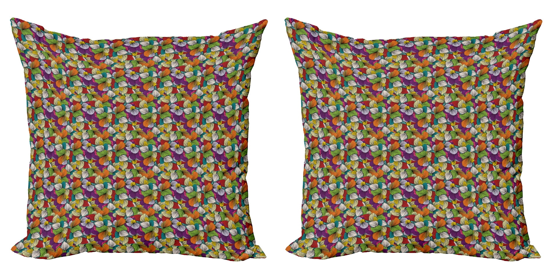 Ambesonne Colorful Throw Pillow Cover 2 Pack, Rainbow Abstract ...