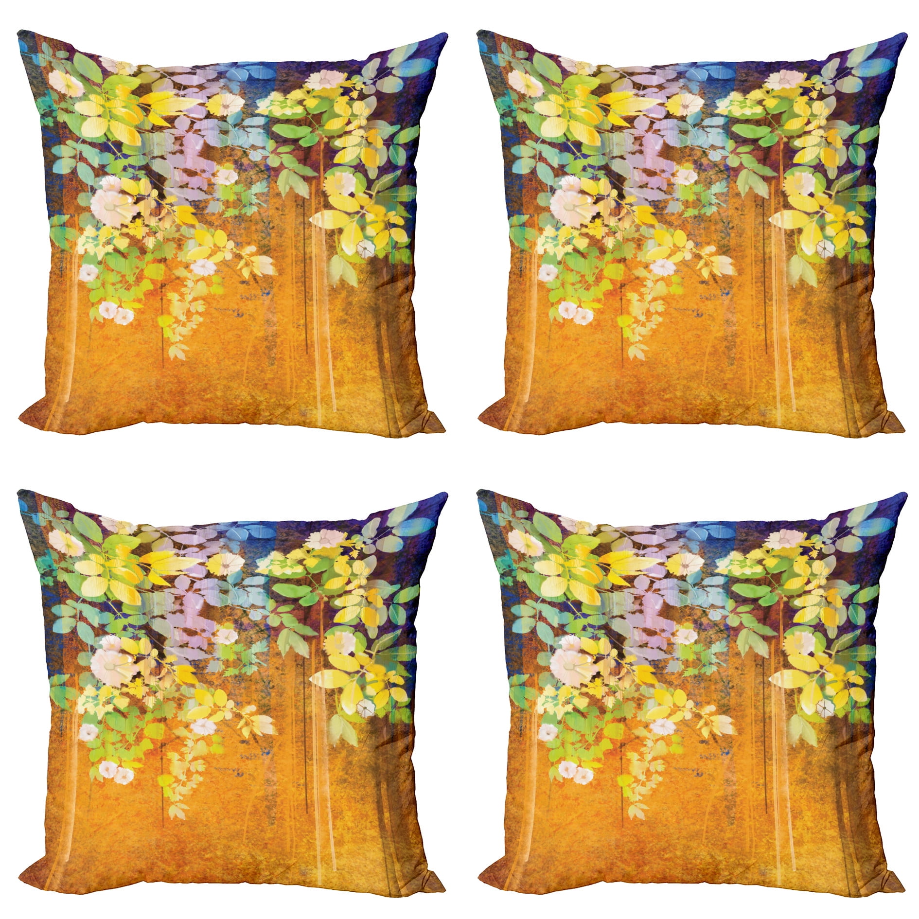 Ambesonne Colorful Throw Pillow Cover 4 Pack, Misty Backdrop, 16 ...