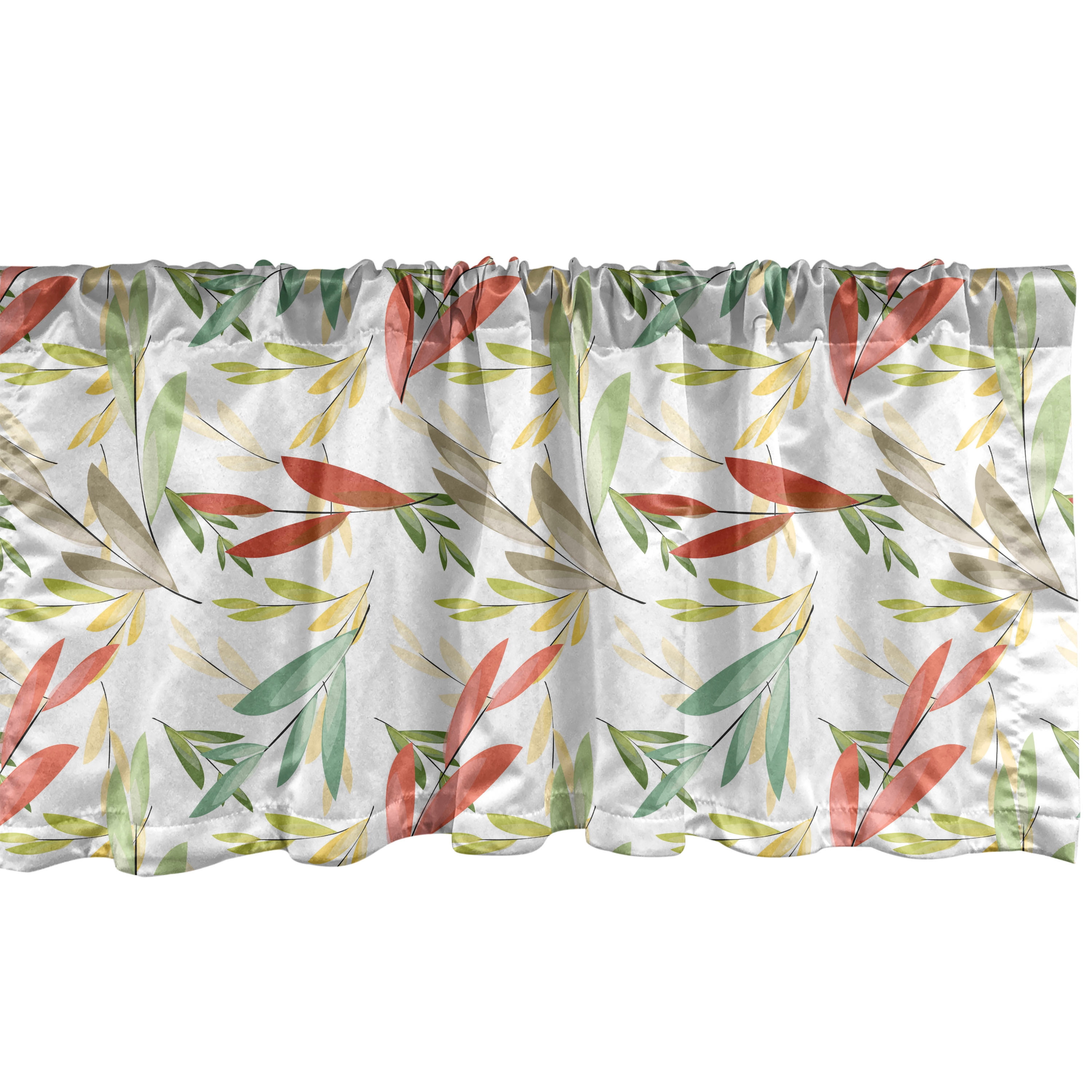 Ambesonne Colorful Window Valance, Abstract Modern Leaves, 54" X 12 ...
