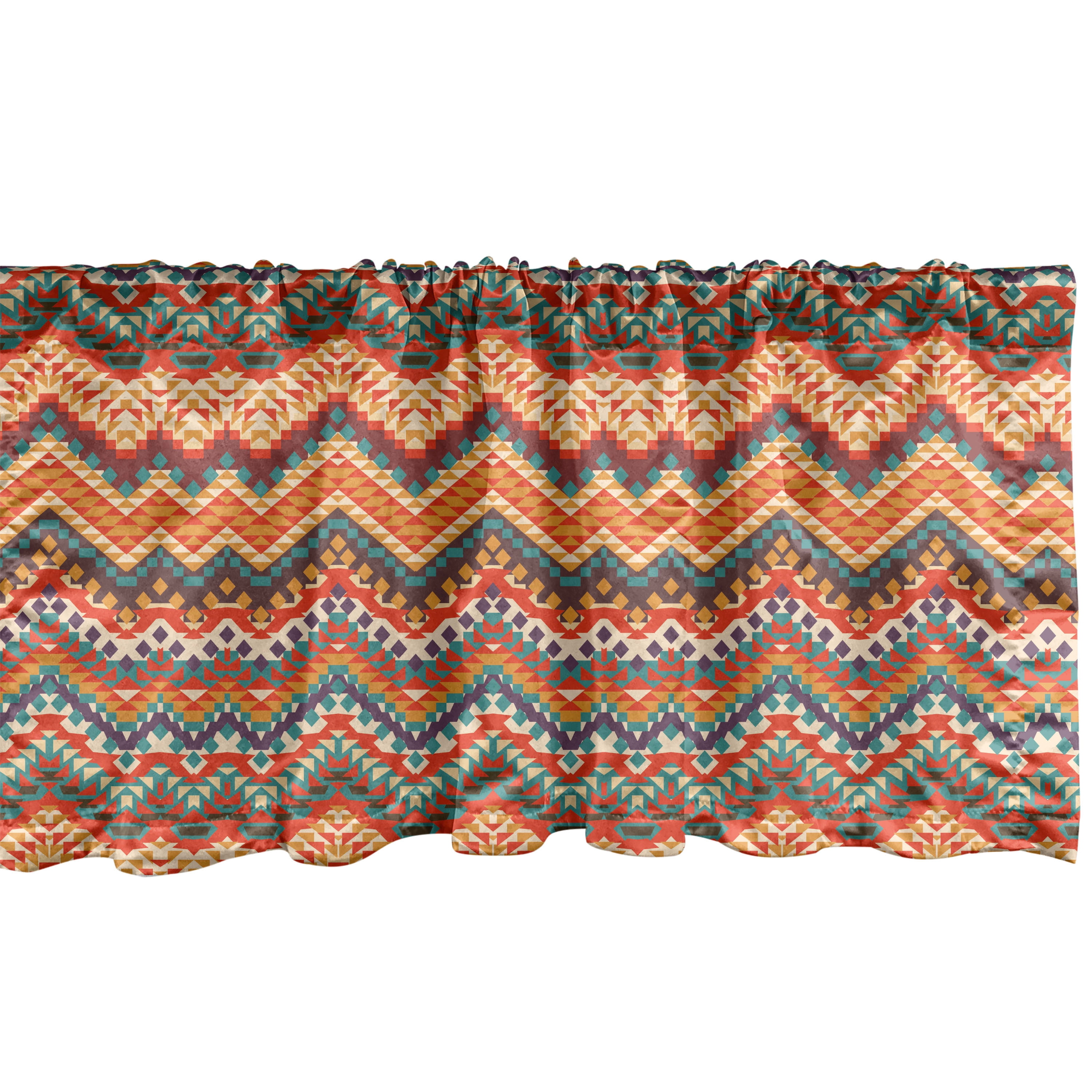 Ambesonne Colorful Window Valance, Chevron Zig Zag, 54" X 12 ...