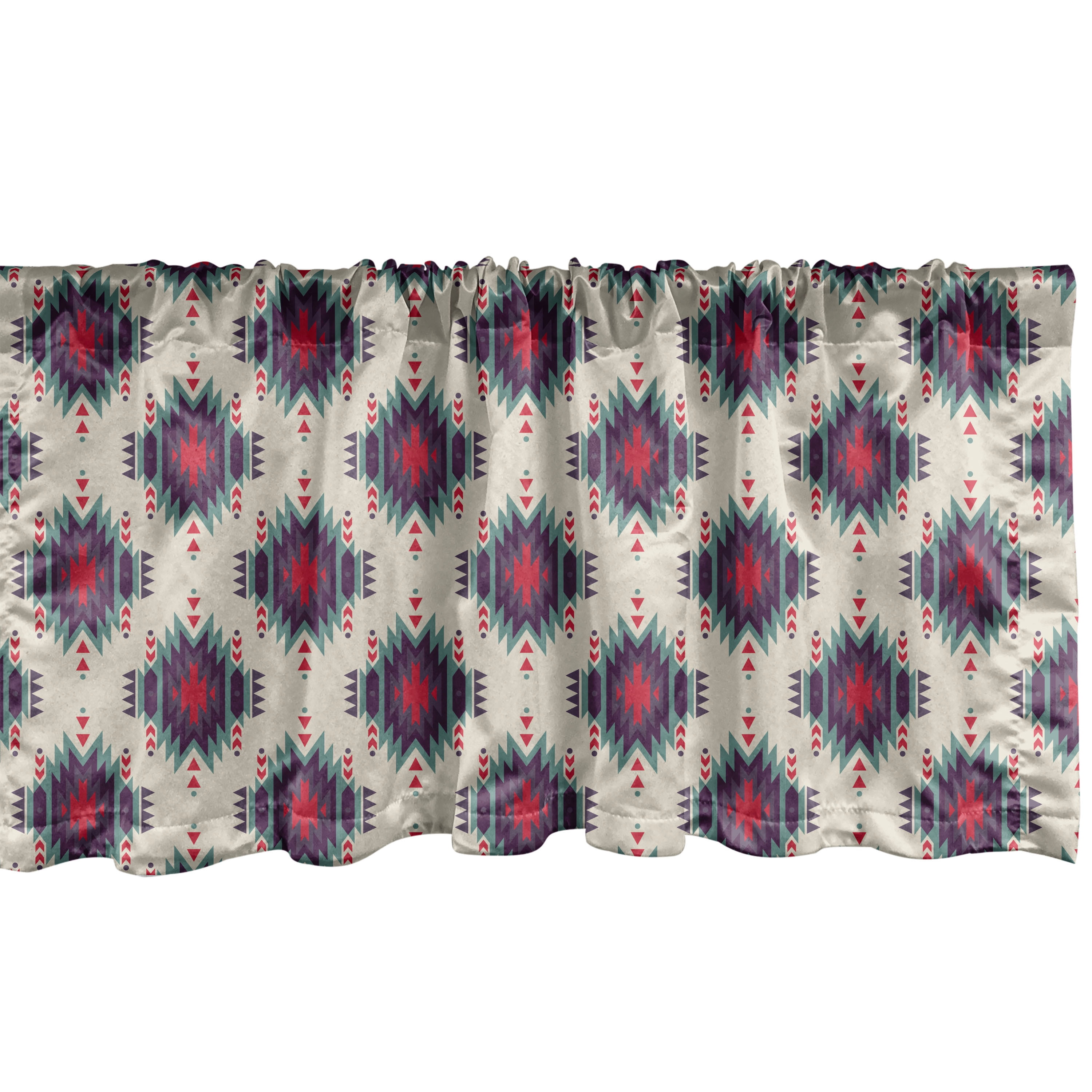 Ambesonne Colorful Window Valance, Colorful Primitive Folkloric Motif ...