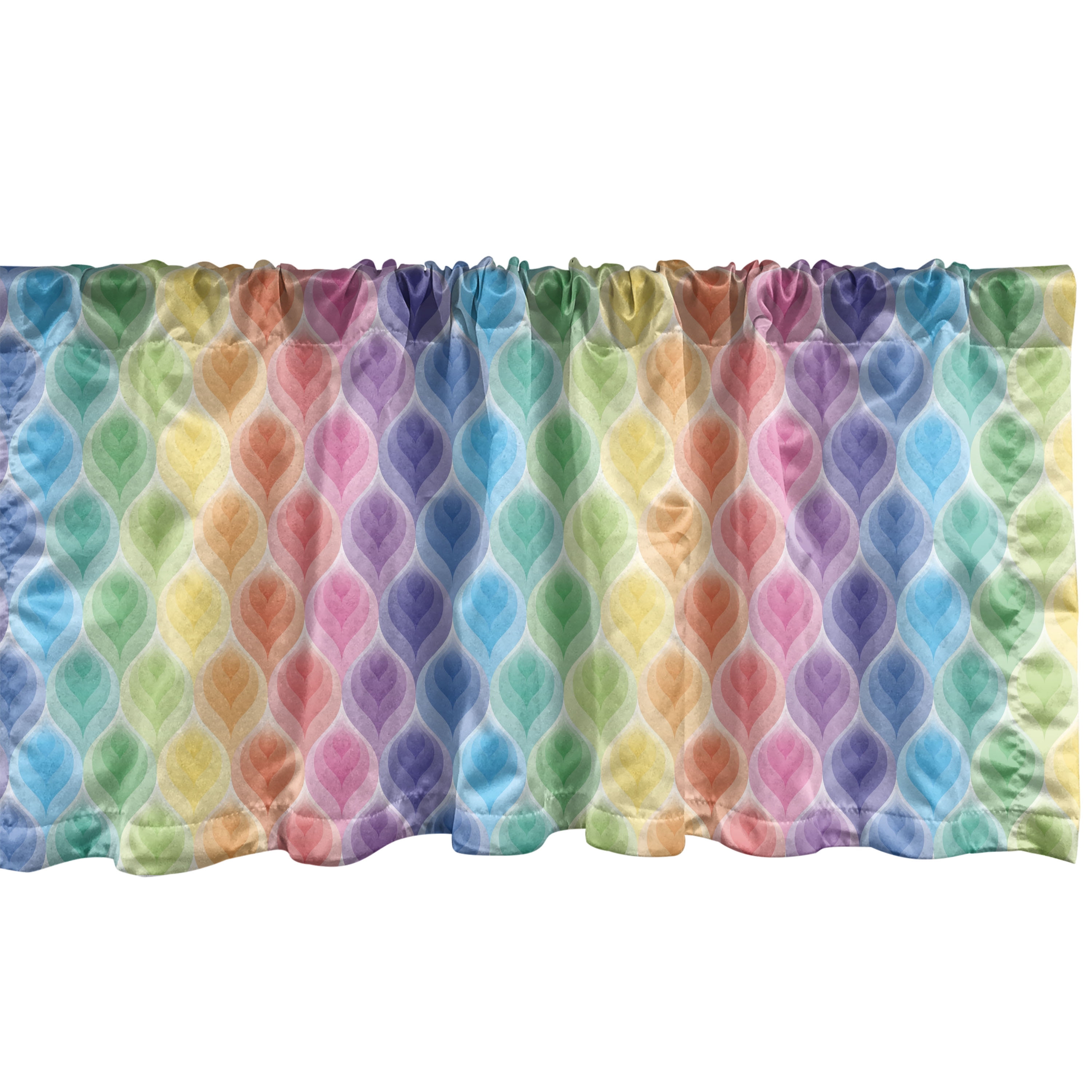Ambesonne Colorful Window Valance, Digital Floral Pattern, 54" X 18 ...