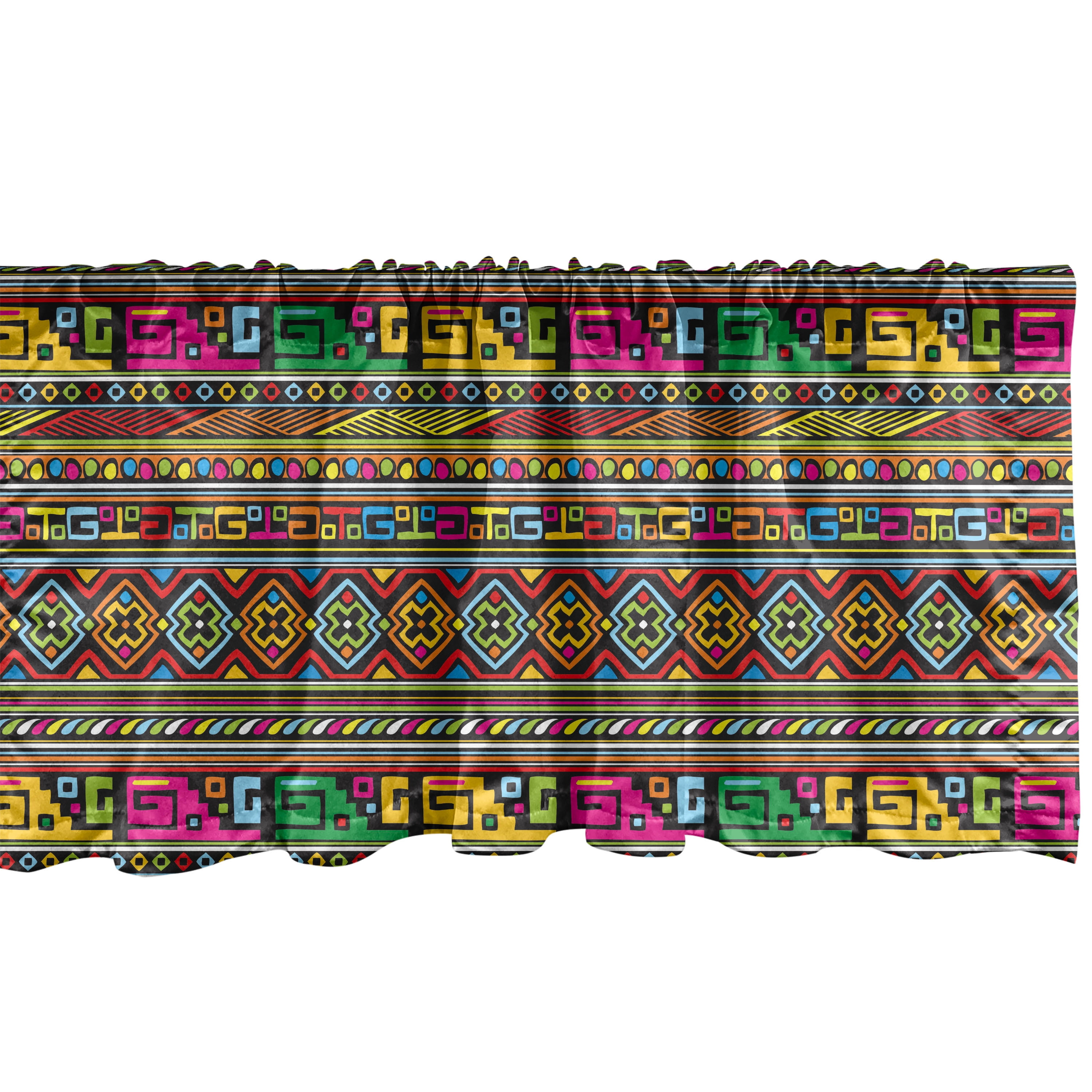 Ambesonne Colorful Window Valance, Geometric Modern Tones, 54" X 18 ...
